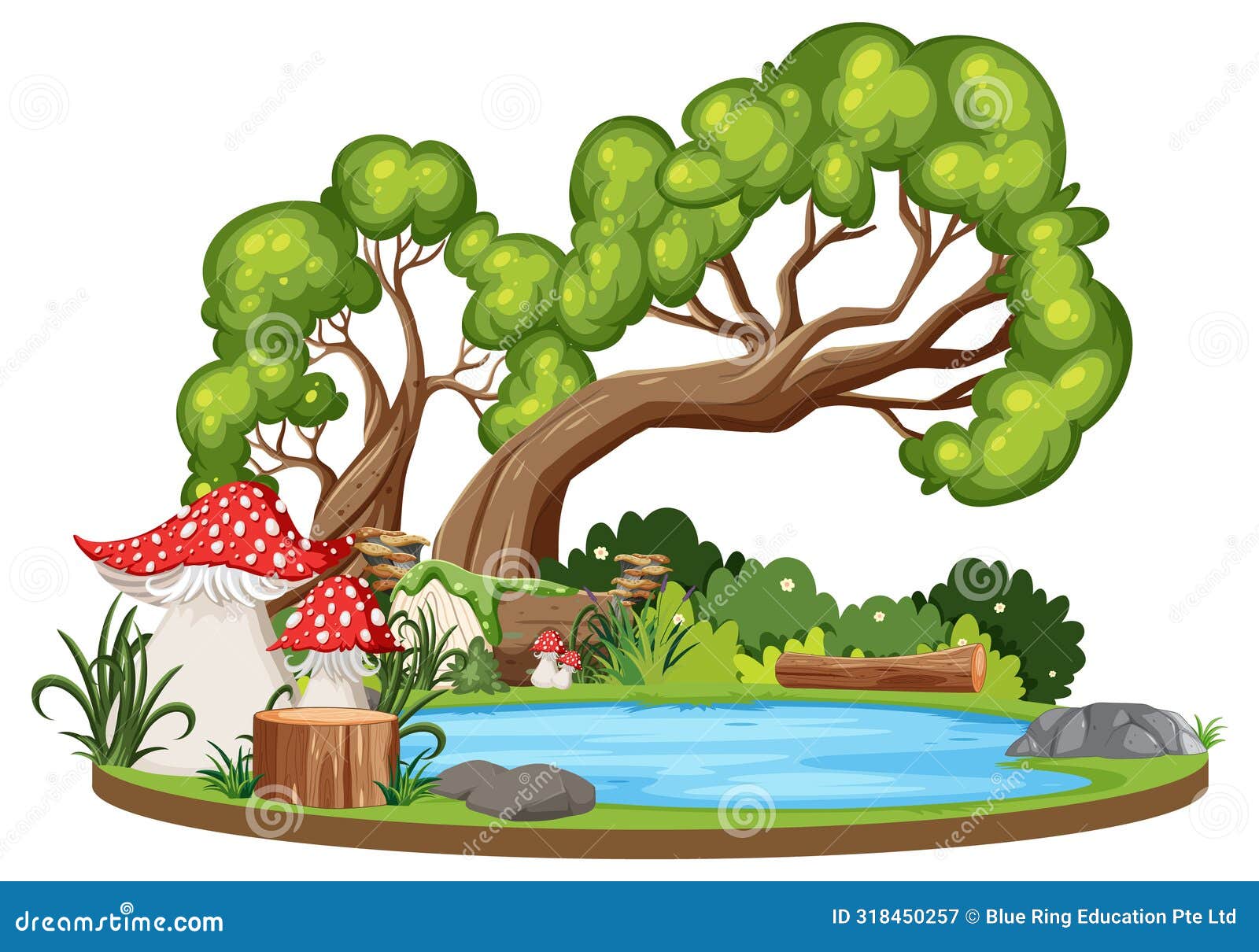 Serene Forest Pathway With Marked Trails Royalty-Free Stock Photography | CartoonDealer.com ...