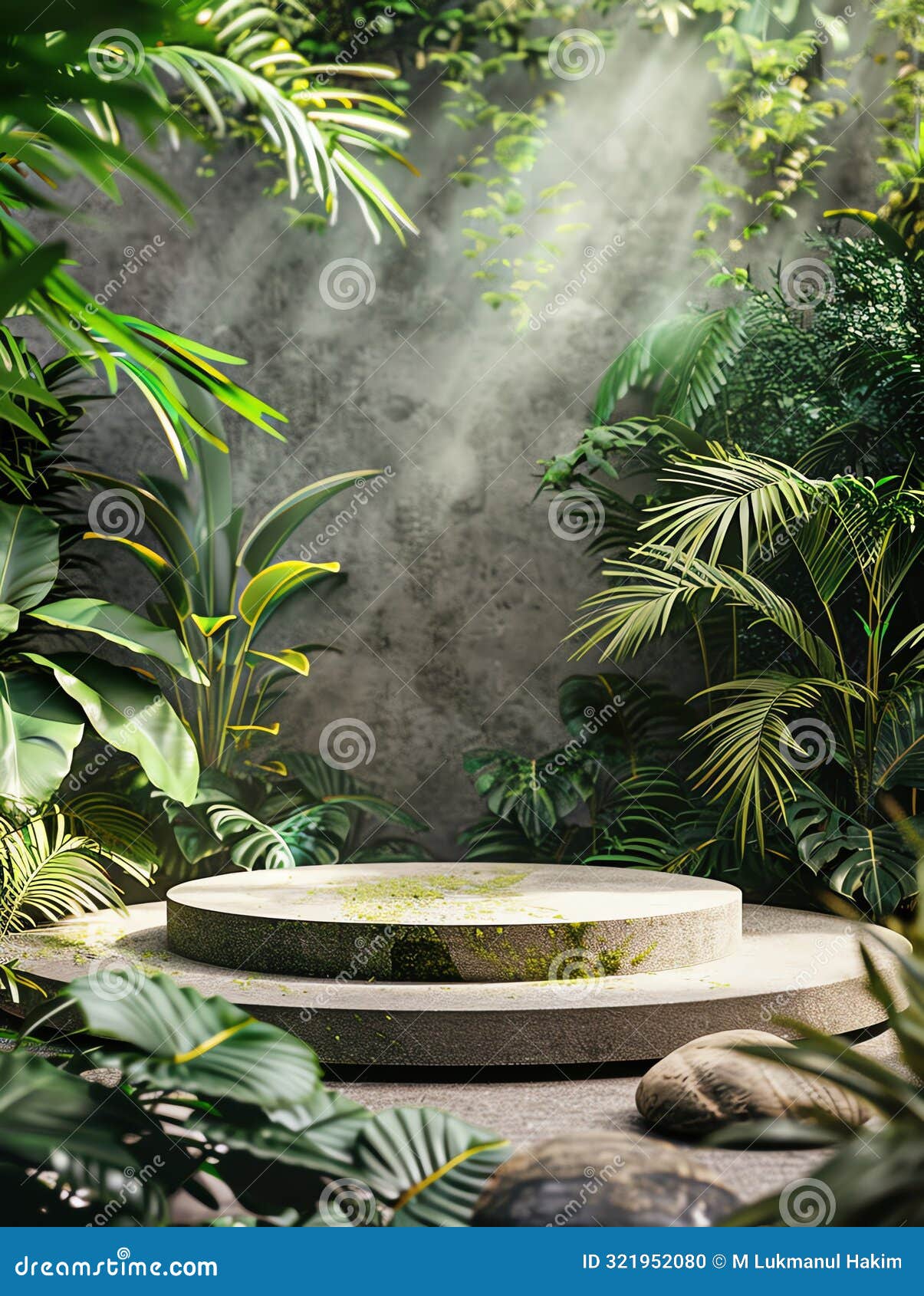 Serene Forest Stage Amidst Lush Greenery Stock Photo - Image of ...