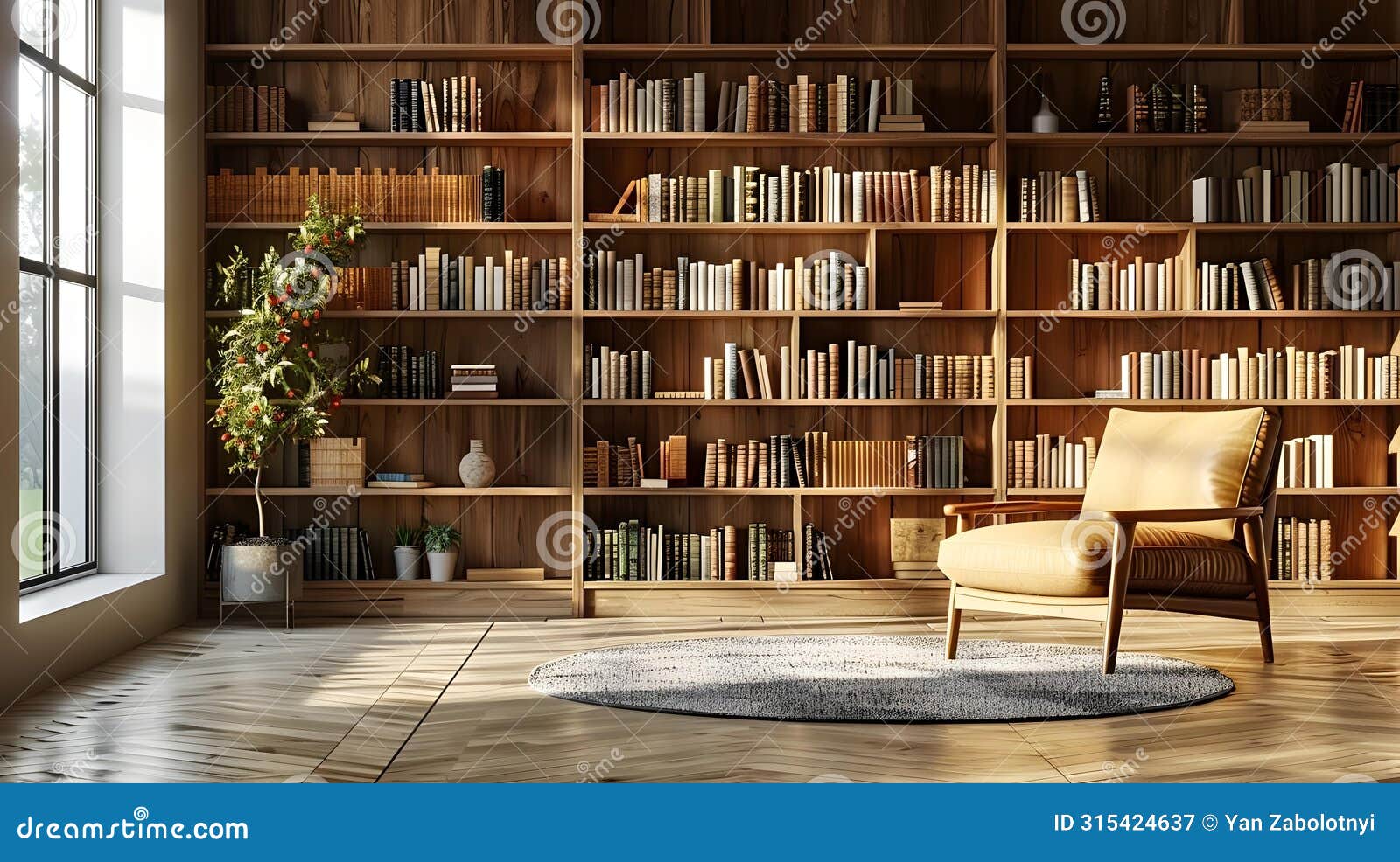 Serene Home Library Nook with Modern Scandinavian Design. Concept Home ...