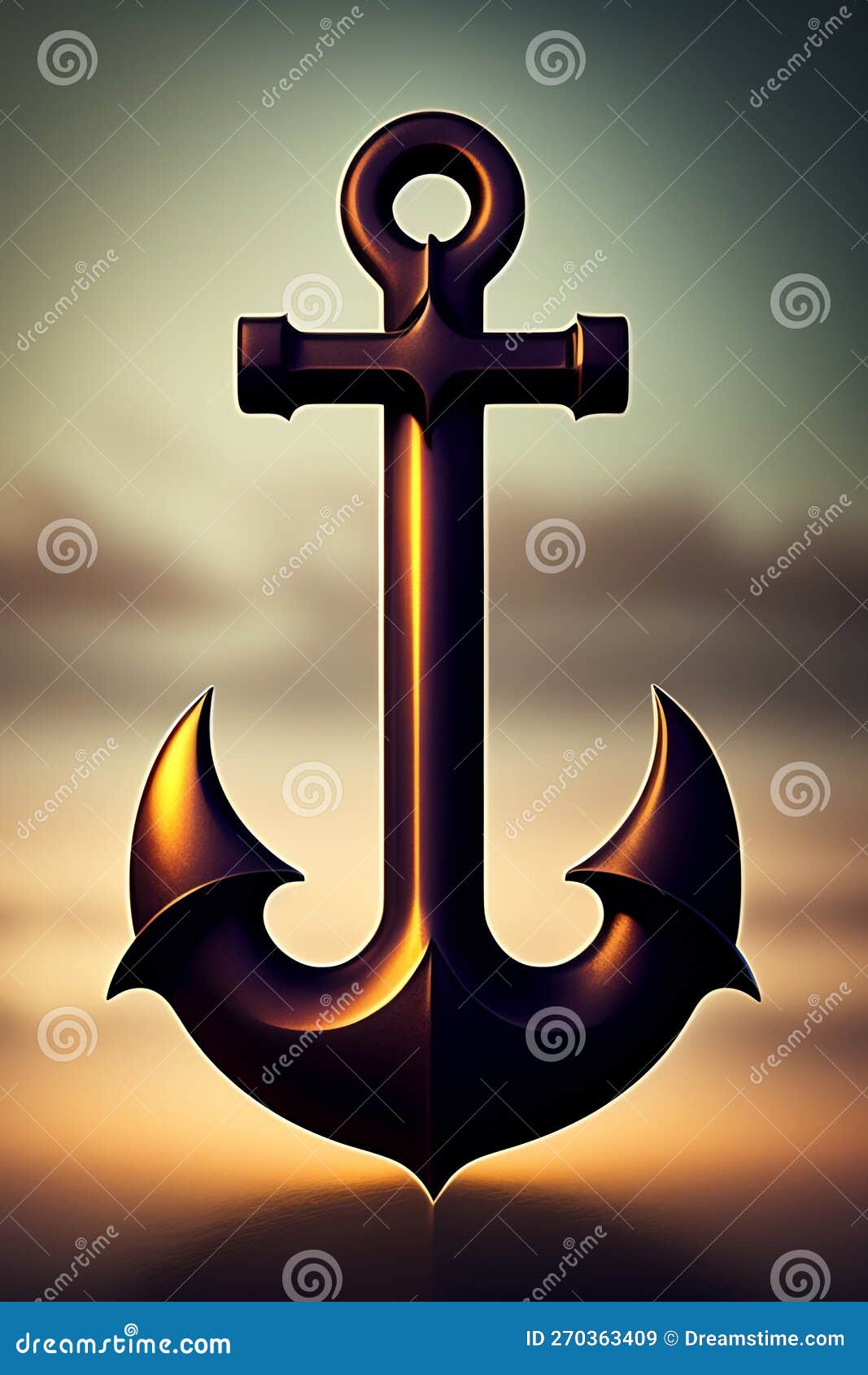 A Serene Image of an Anchor on a Calm Ocean - Background Desktop ...