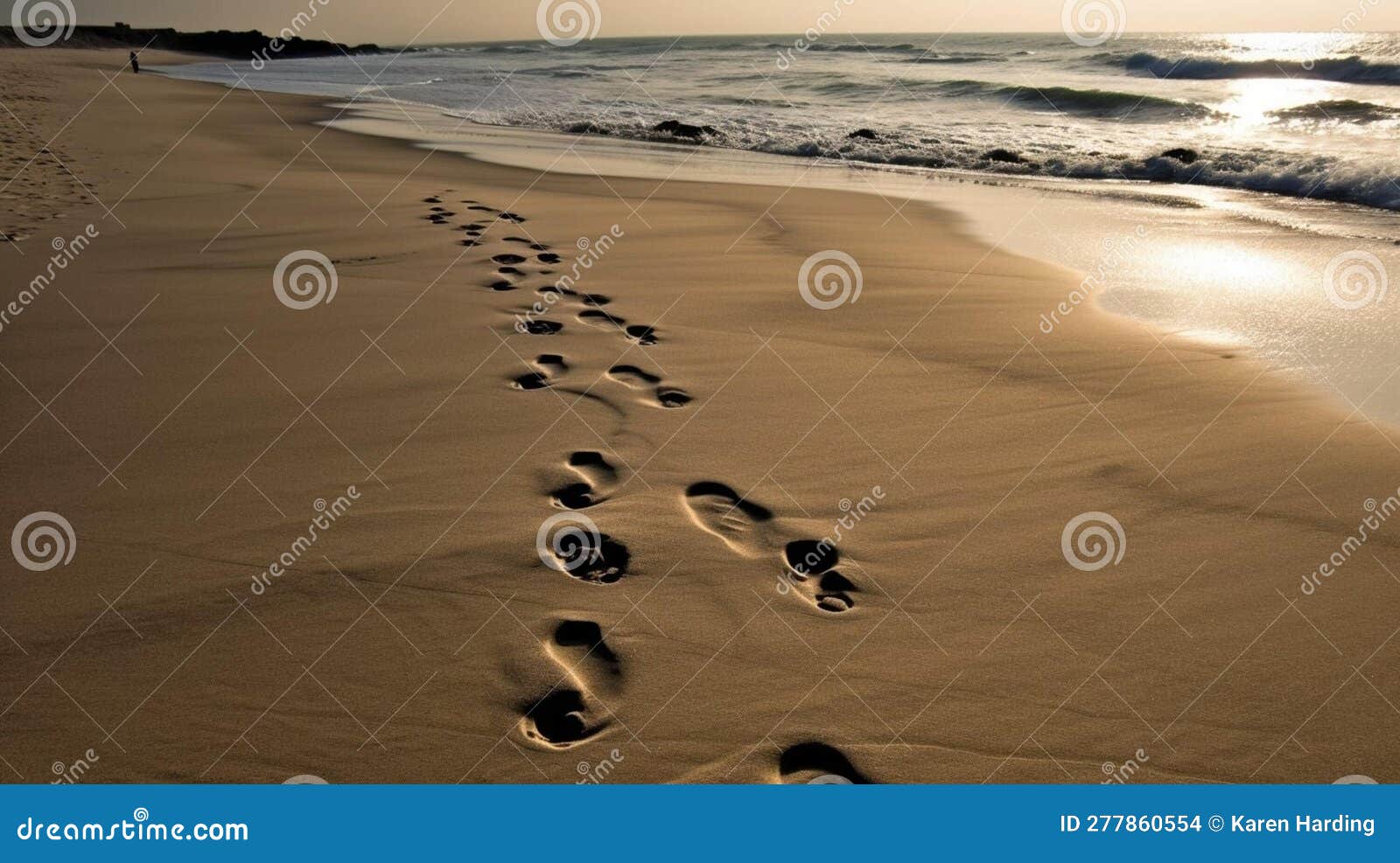 Imprints In Sand, Footprints Etched On Ocean Beach, Tales Of Fleeting ...
