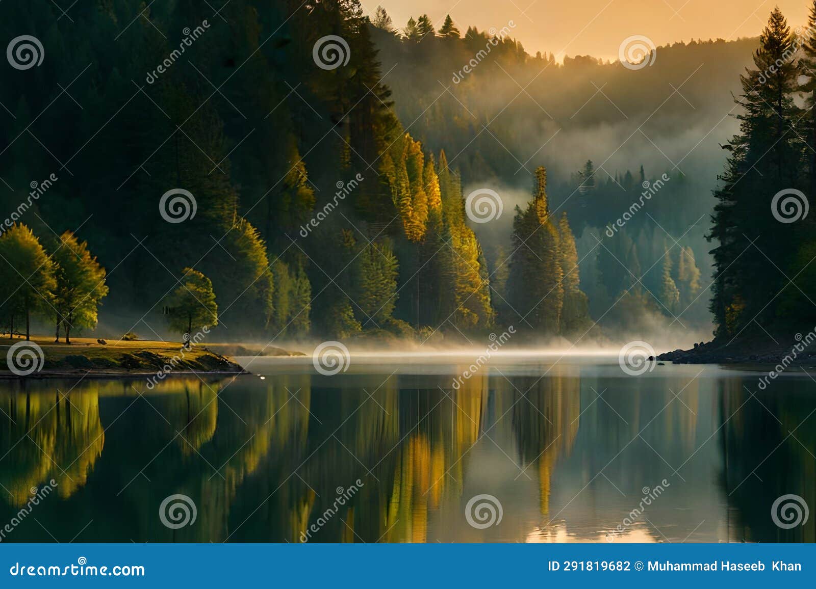 A Serene Lakeside Scene With Water Lilies And Butterflies Dancing Above ...