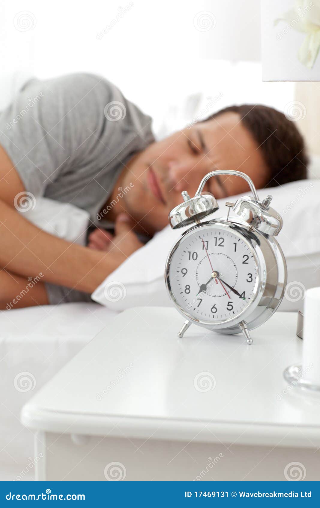 Serene Man Lying on His Bed before Being Woken Up Stock Image - Image ...
