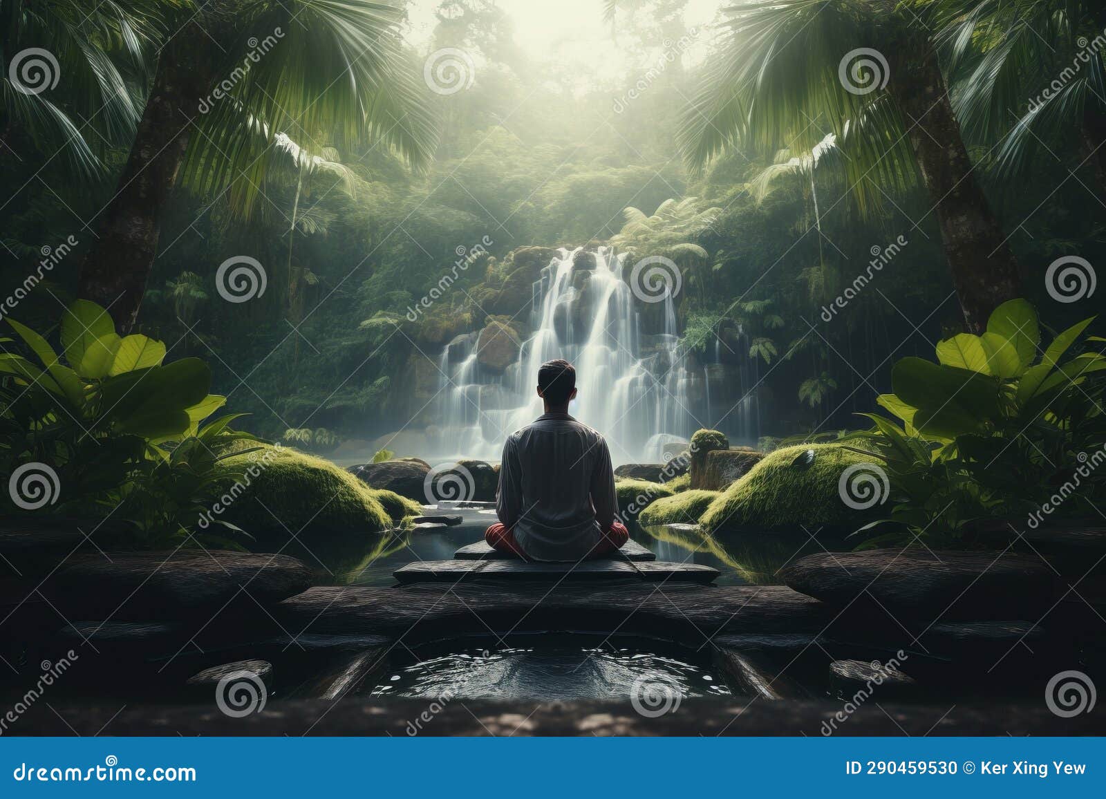 Serene Meditation for Inner Peace Stock Illustration - Illustration of ...