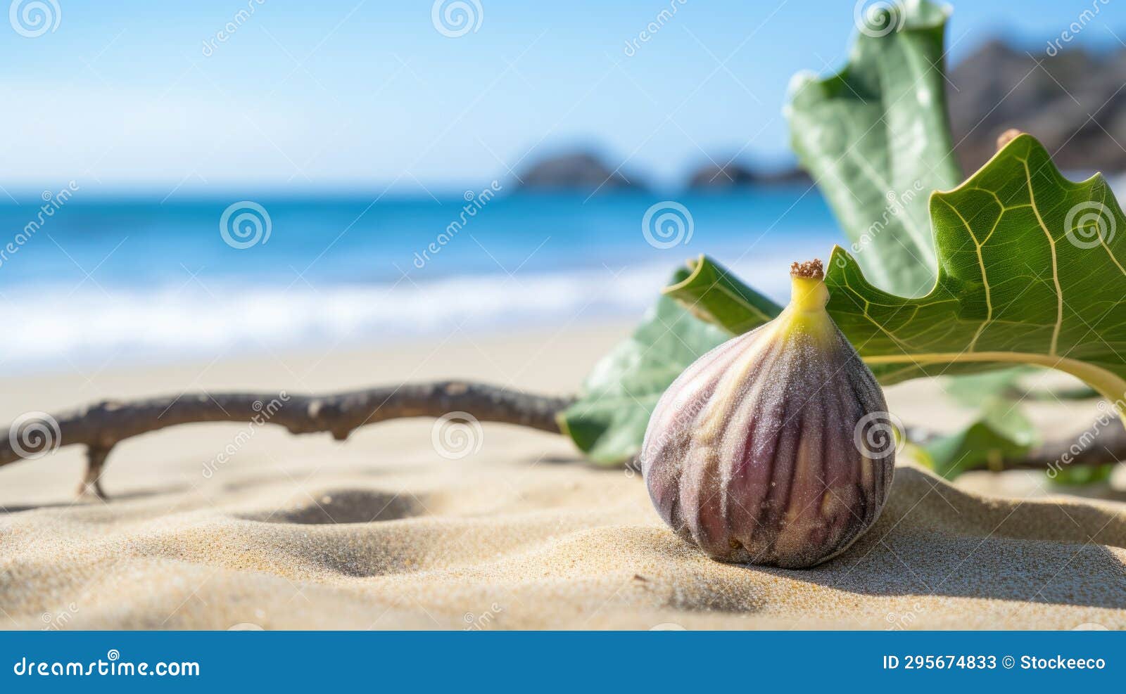 Serene Oceanic Vistas: a Fig on a Sandy Beach Stock Illustration ...