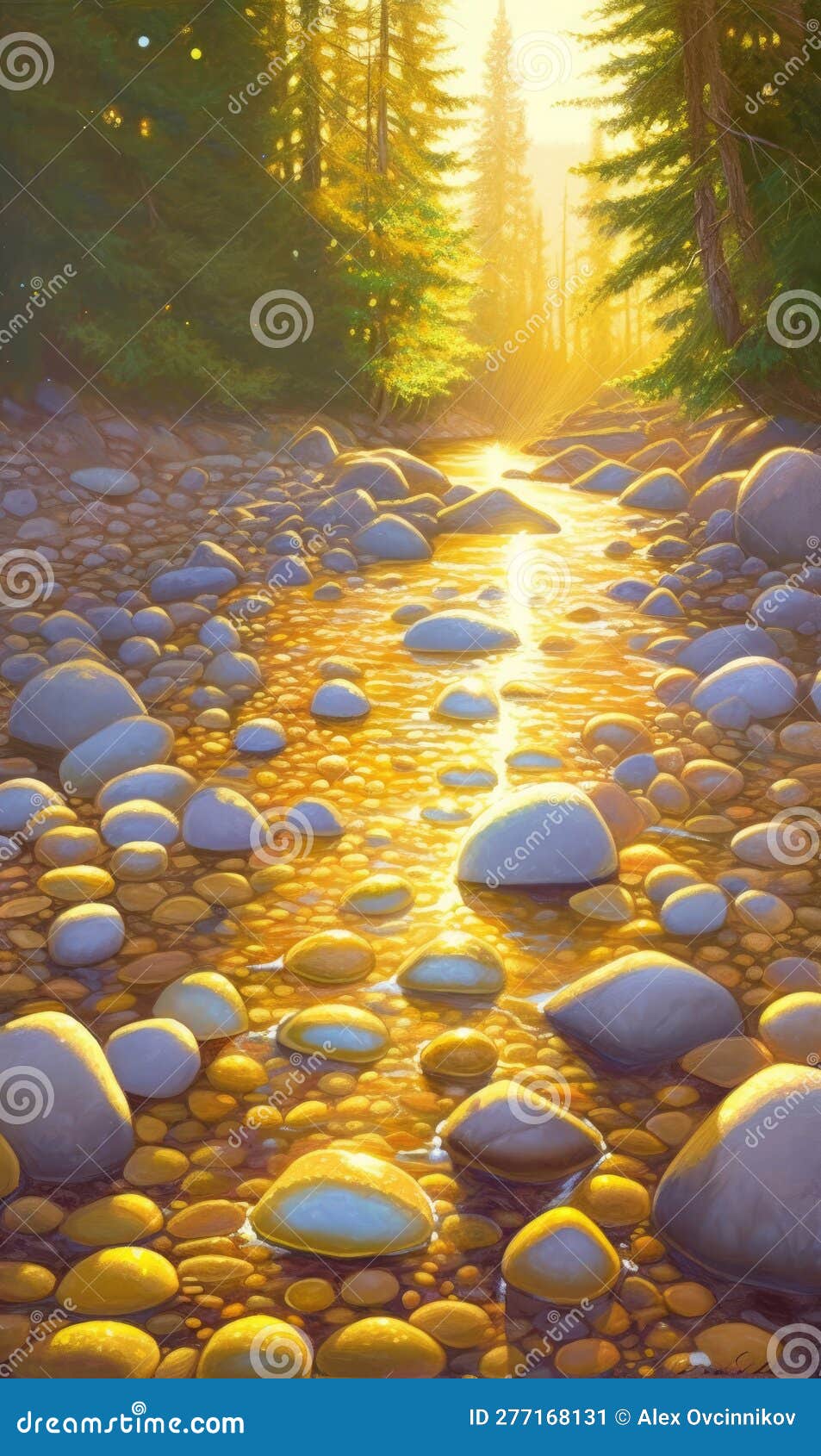 A Serene Path through a Forest with a Clear Creek. Perfect for Nature ...