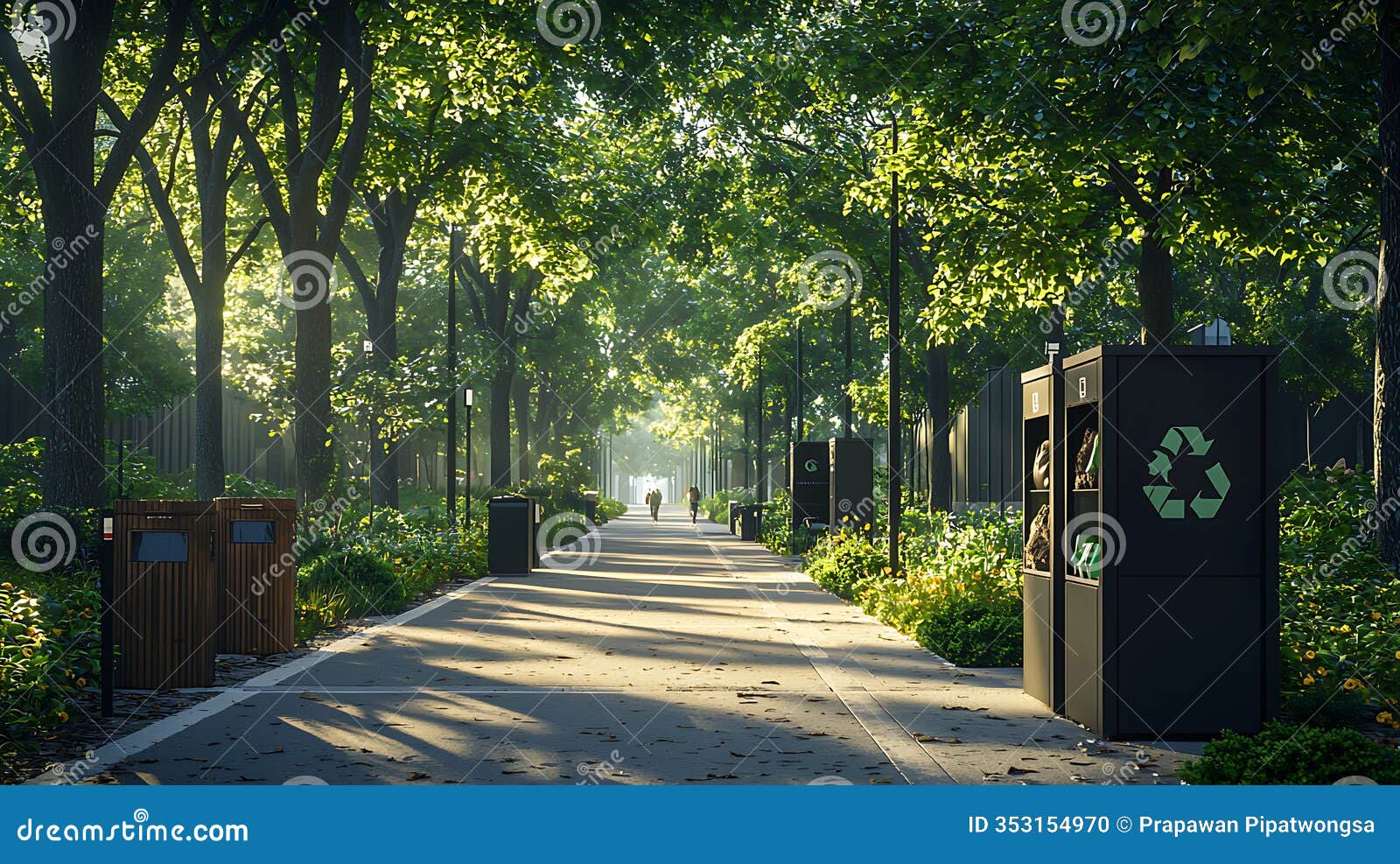 Serene Pedestrian Friendly Pathway Featuring Zero Waste Infrastructure ...