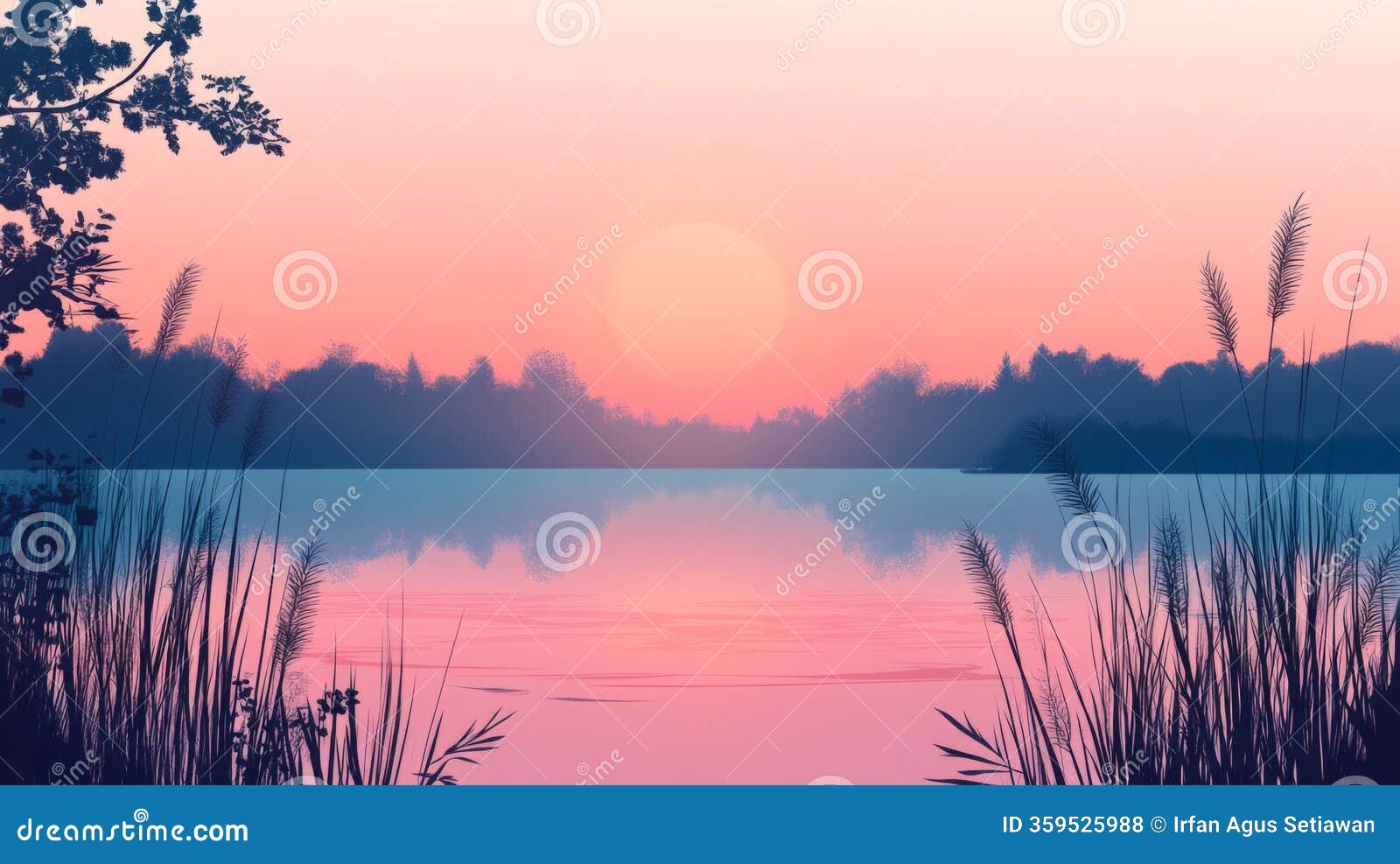 Serene Pink Water Lily Stock Illustration | CartoonDealer.com #327651643