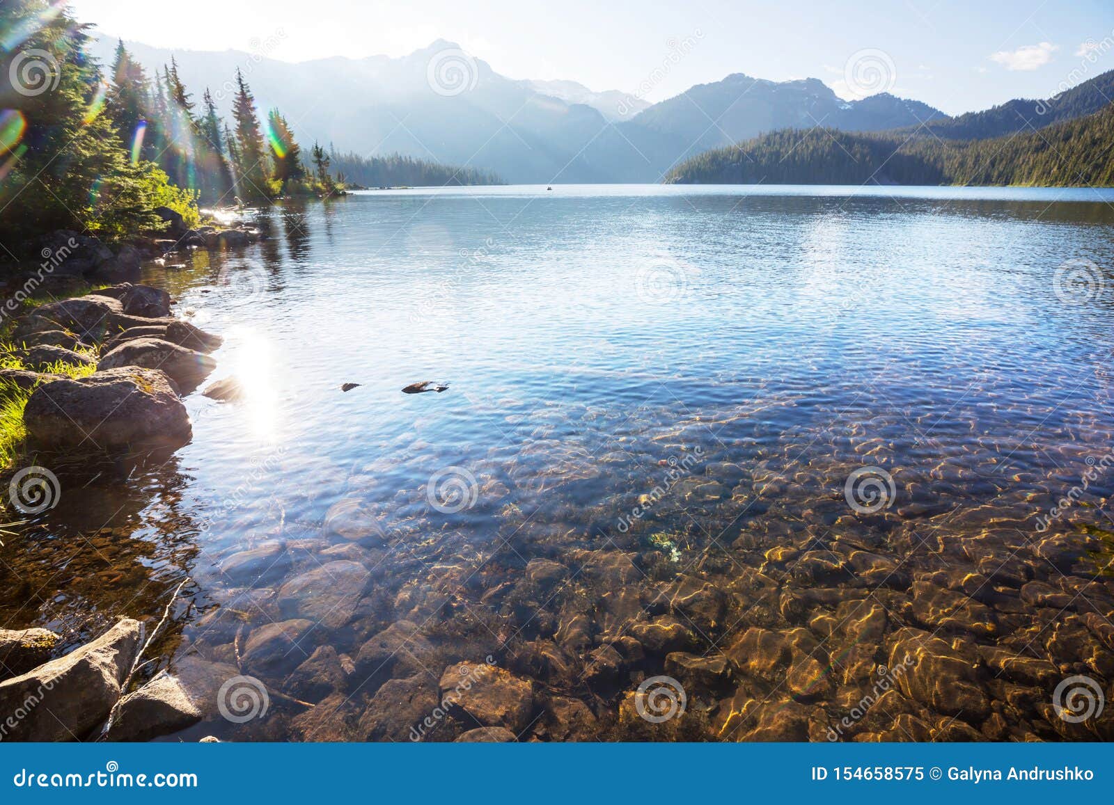 Mountain lake stock image. Image of fishing, natural - 154658575