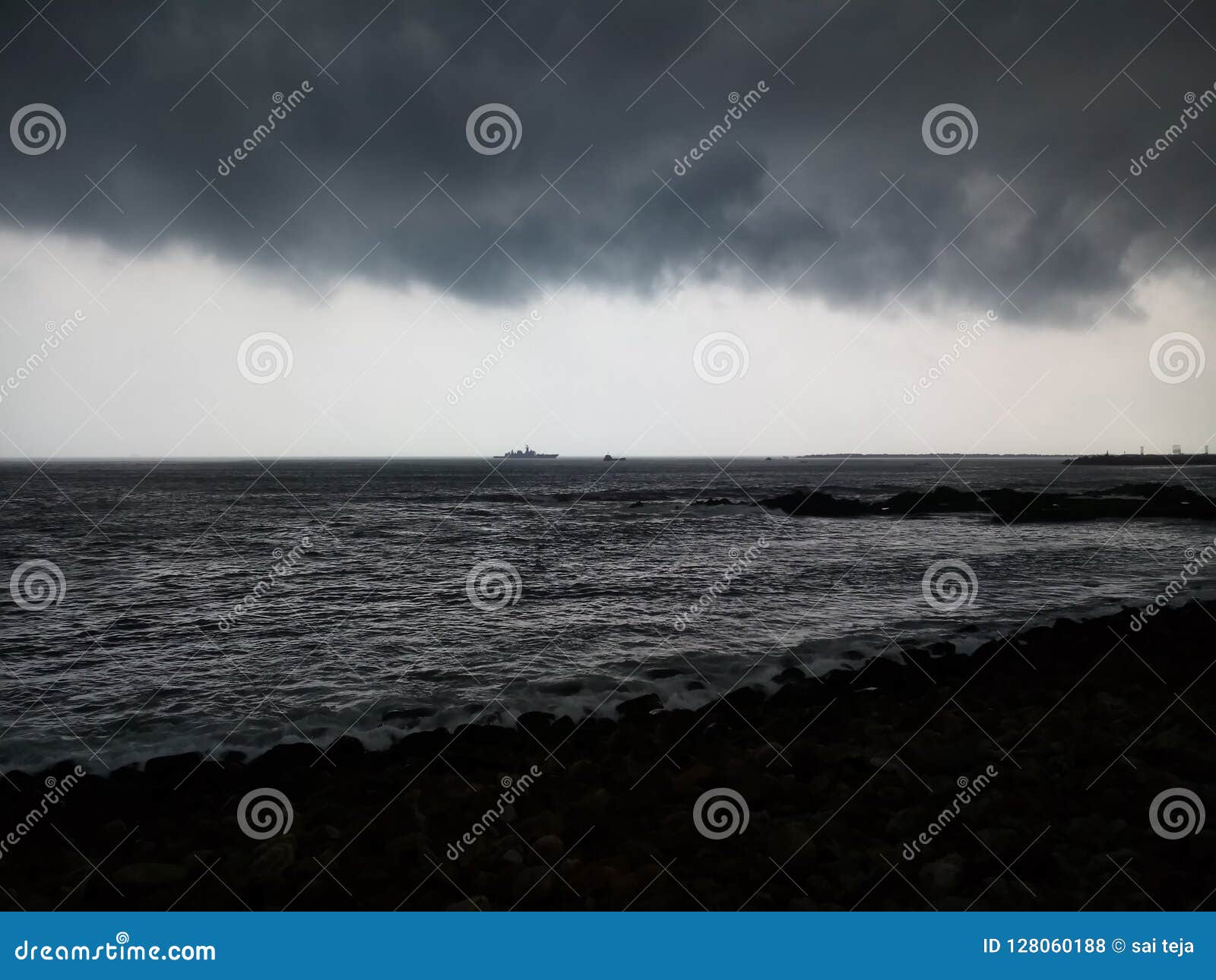 The Dark Storm Rises on the Sea Floor Stock Photo - Image of calm ...
