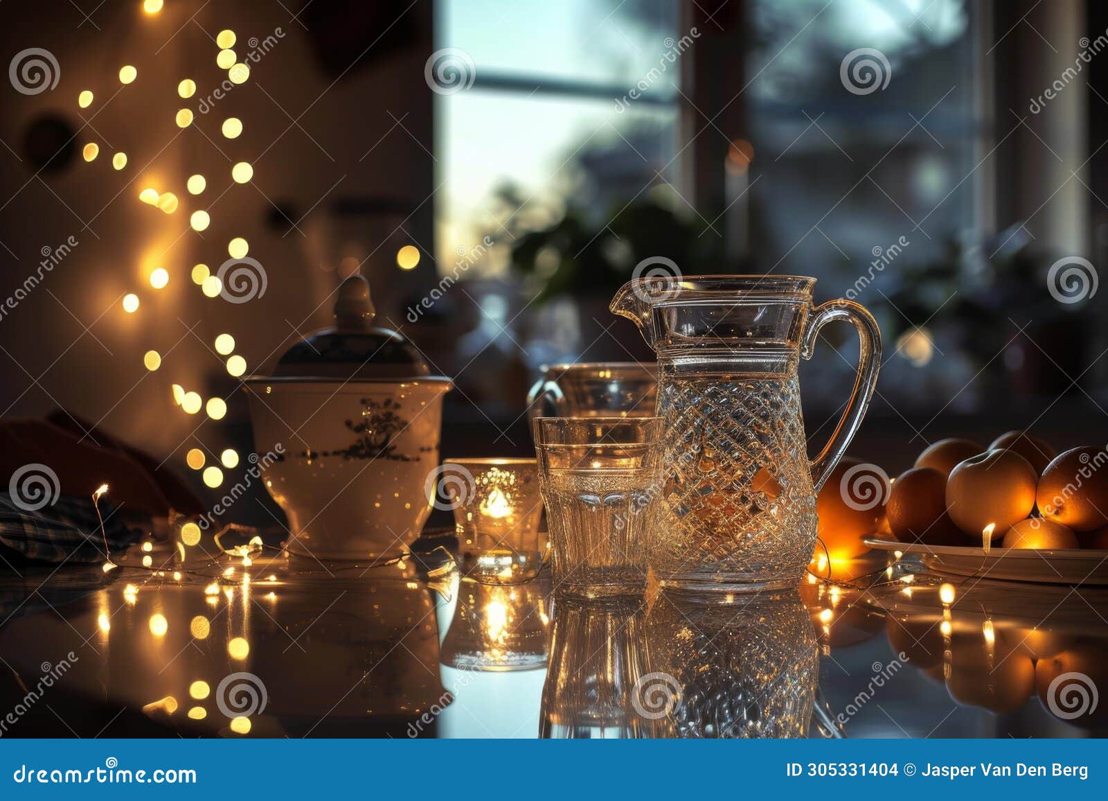 Cozy Evening Ambiance with Warm Lights and Refreshments, Home Comfort ...