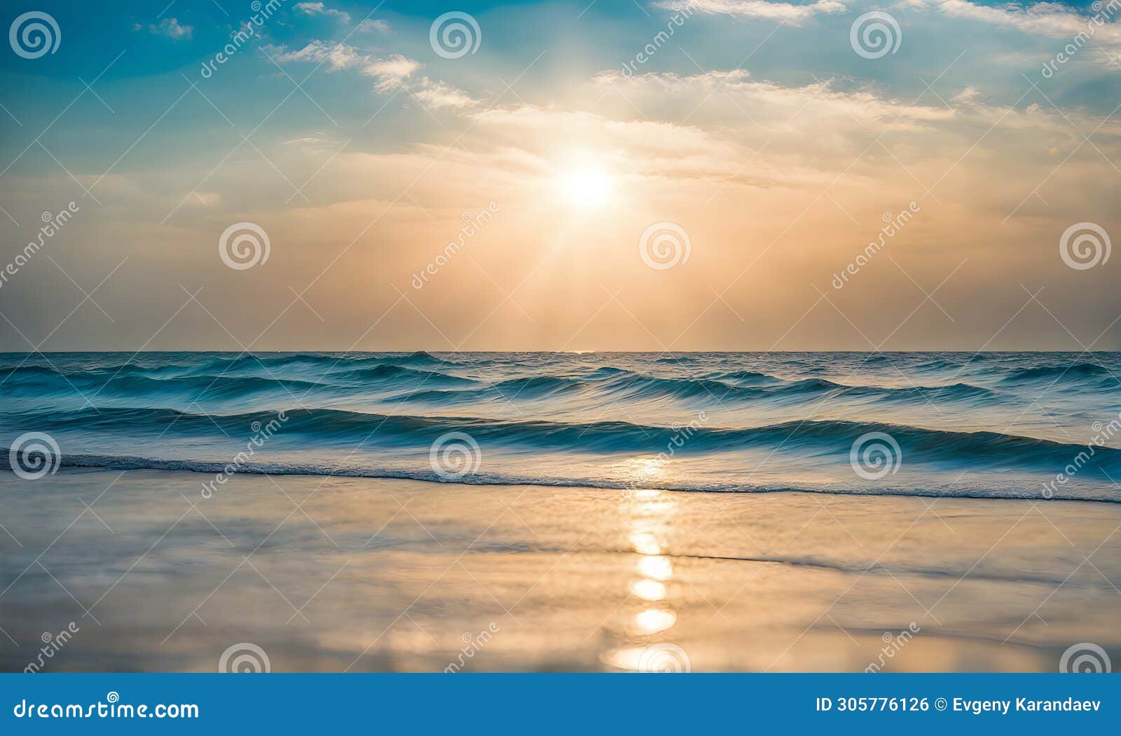Serene Summer Beach Scene with Sand and Sea Stock Illustration ...
