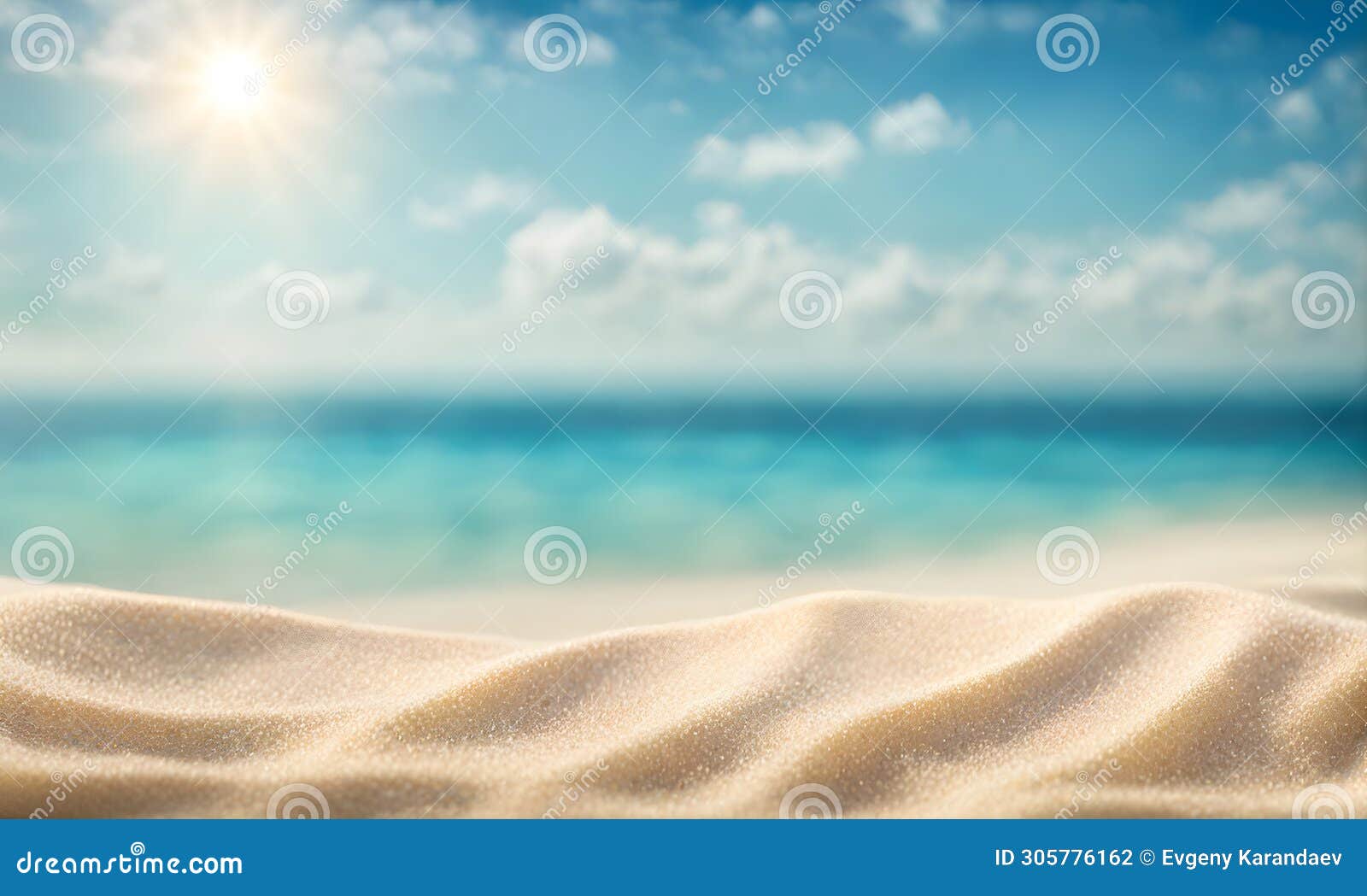 Serene Summer Beach Scene with Sand and Sea Stock Illustration ...