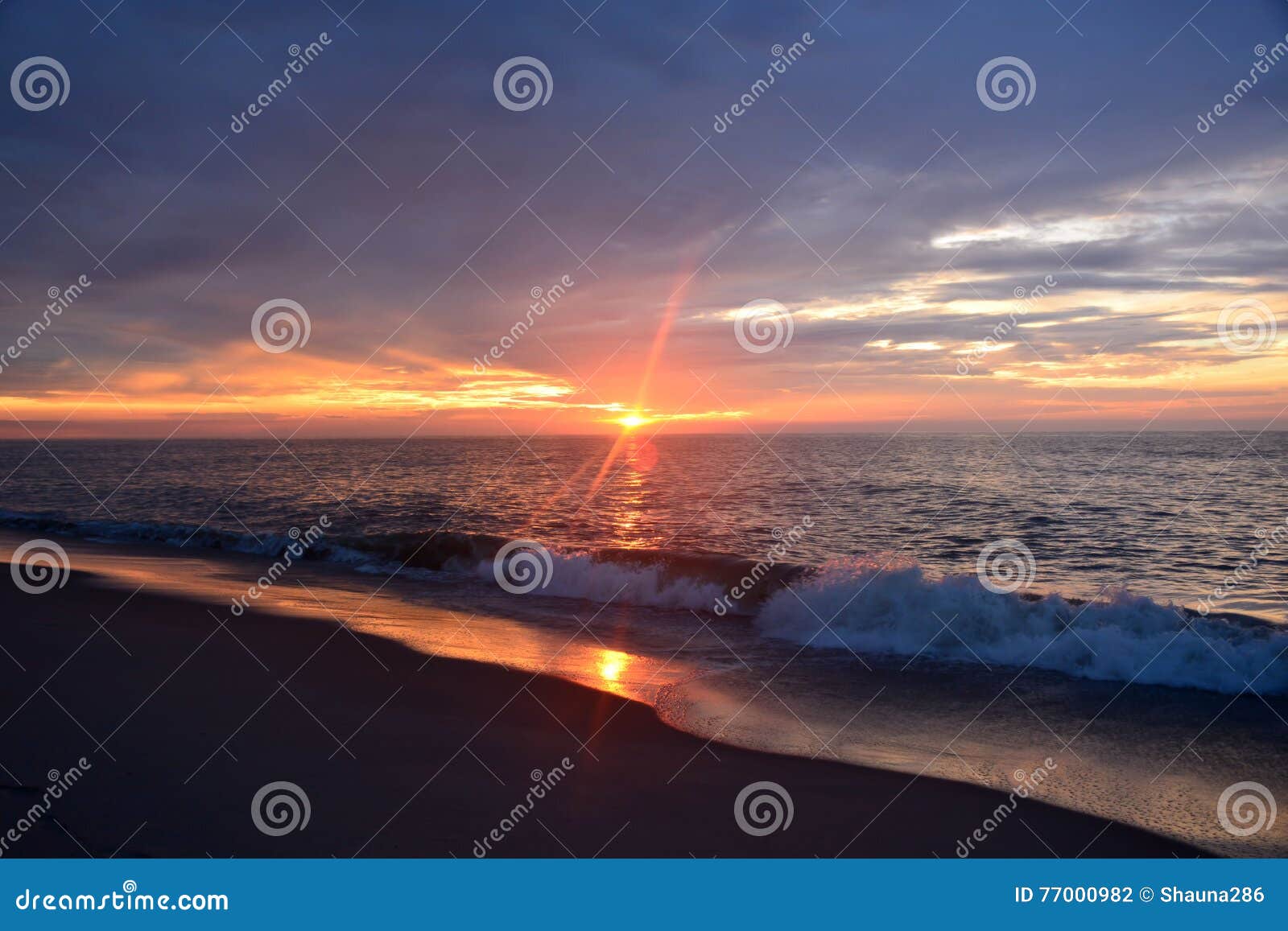 Serene Sunrise Over Ocean stock photo. Image of golden - 77000982