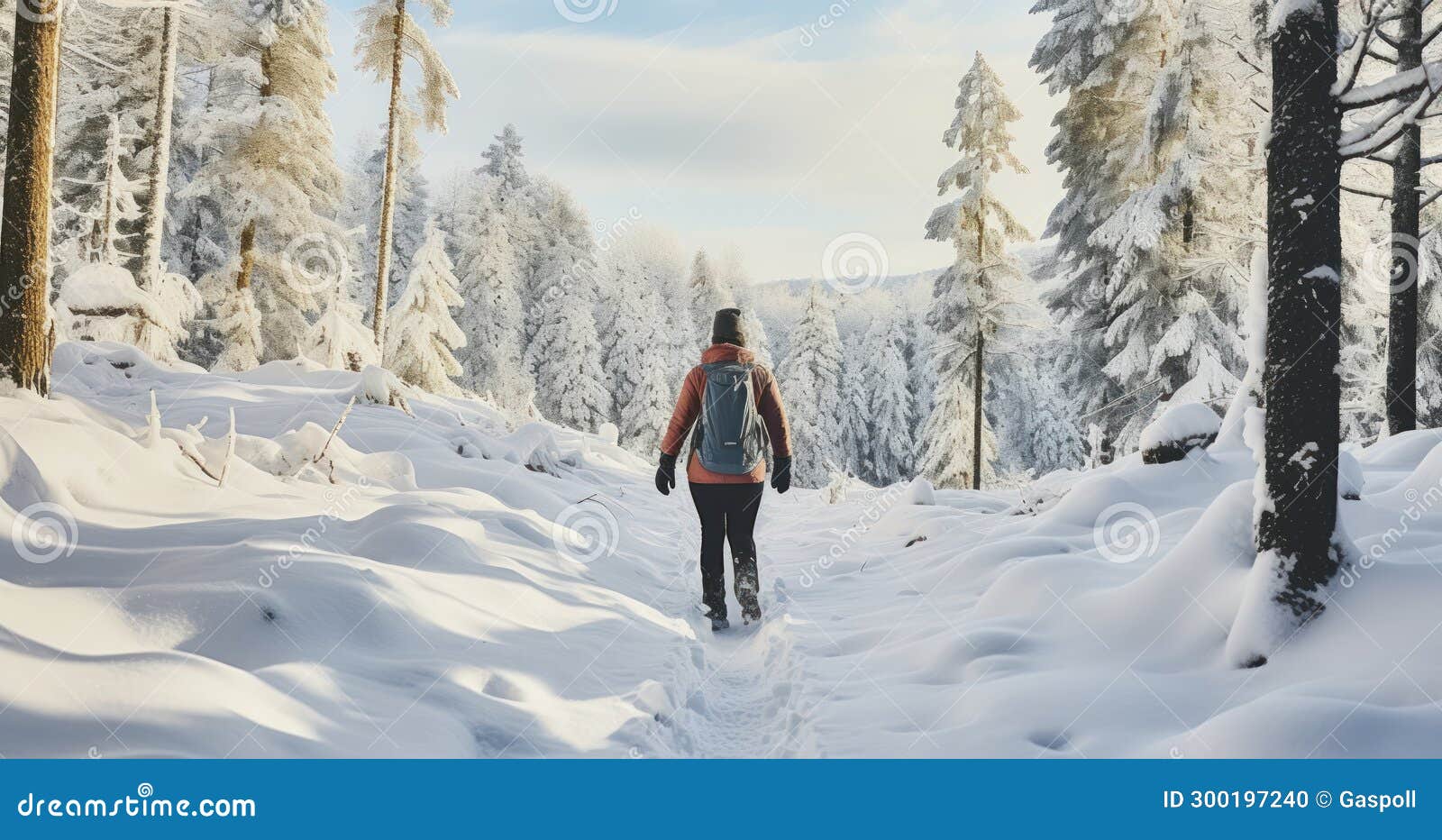 The Serene Trek of a Man Traversing the Snowy Expanse of a Forest Stock ... The Serene Trek of a Man Traversing the Snowy Expanse of a Forest Stock ...