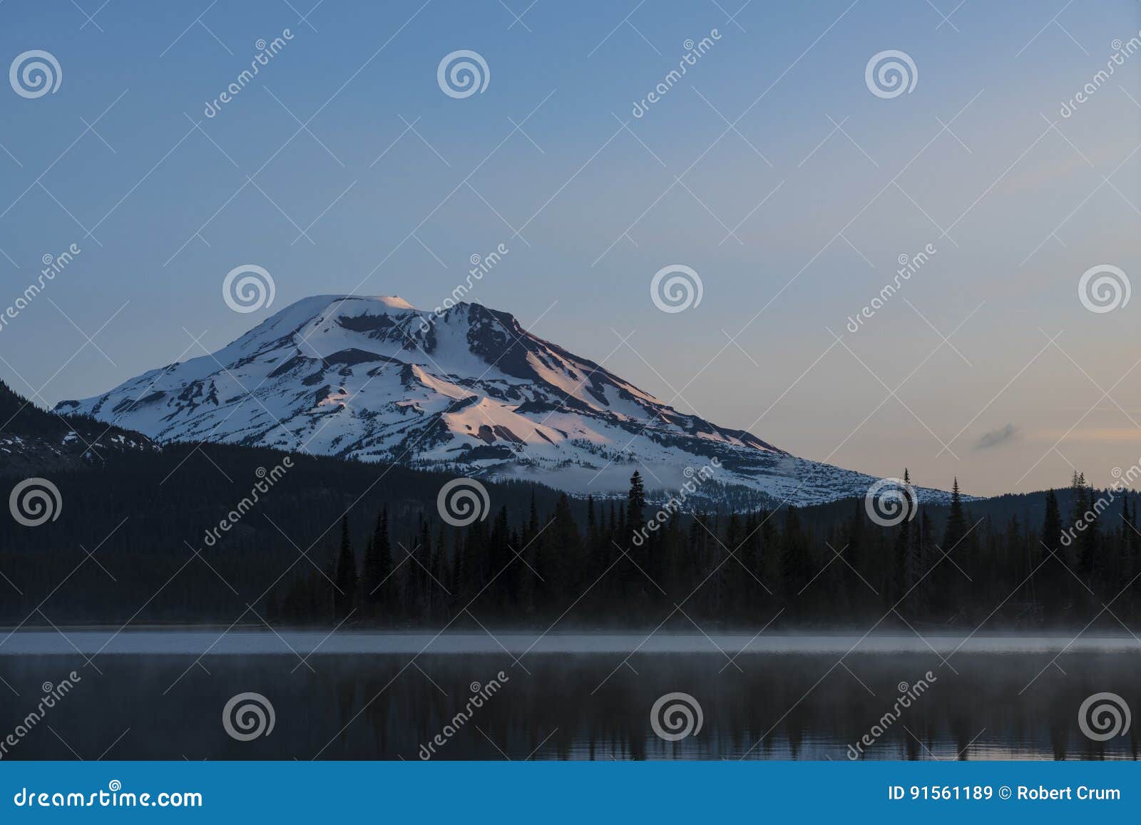 Serene View of Mountain Reflected in Lake Stock Image - Image of broken ...