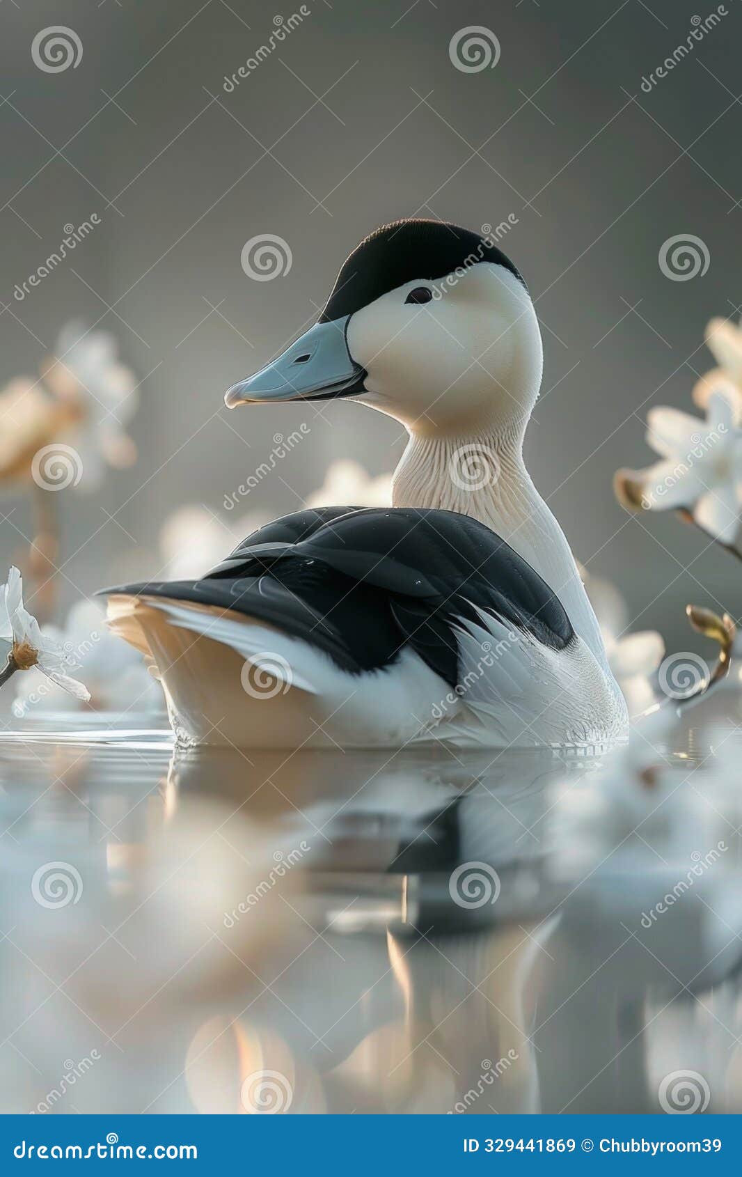 Eider Duck Is A Large Sea Duck, Vintage Line Drawing Vector ...