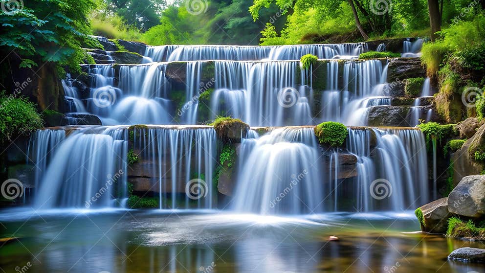 A Serene Waterfall Cascade Visualizing Agile Task Flow AI Generated ...