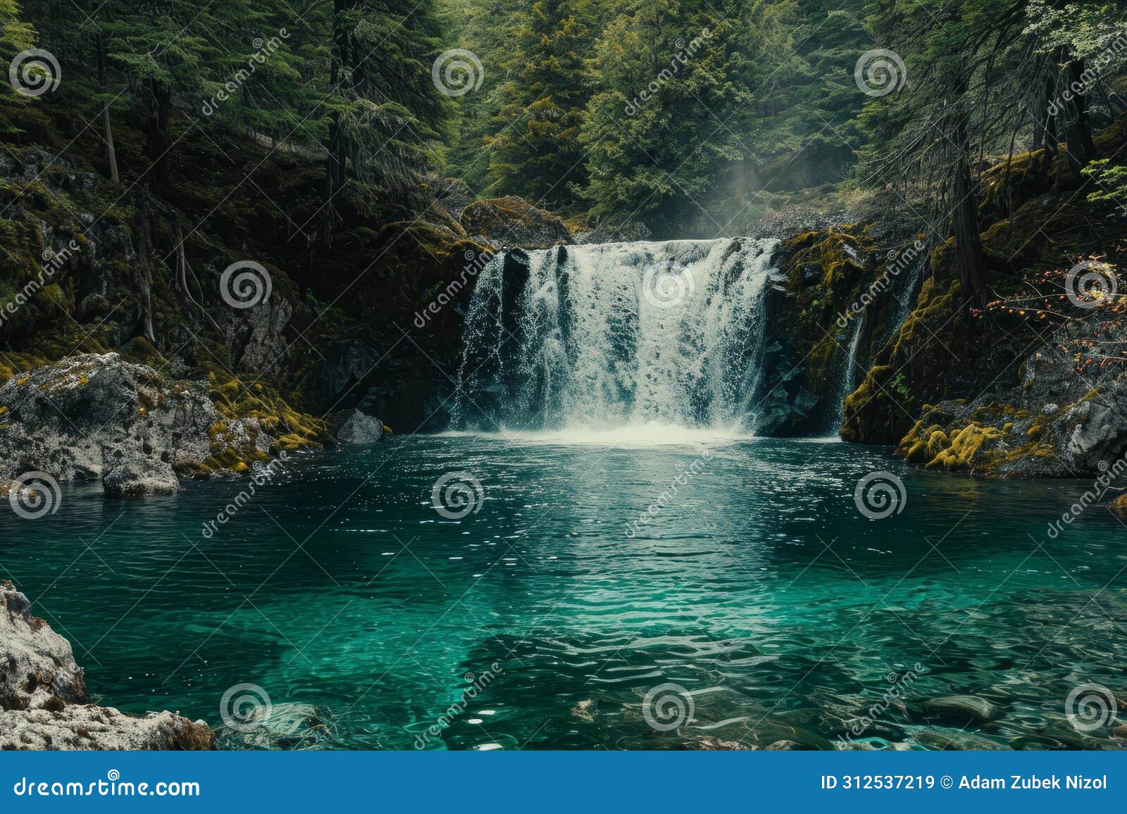 Serene Waterfall Painting: Realistic Creek And Waterfalls In Watercolor ...