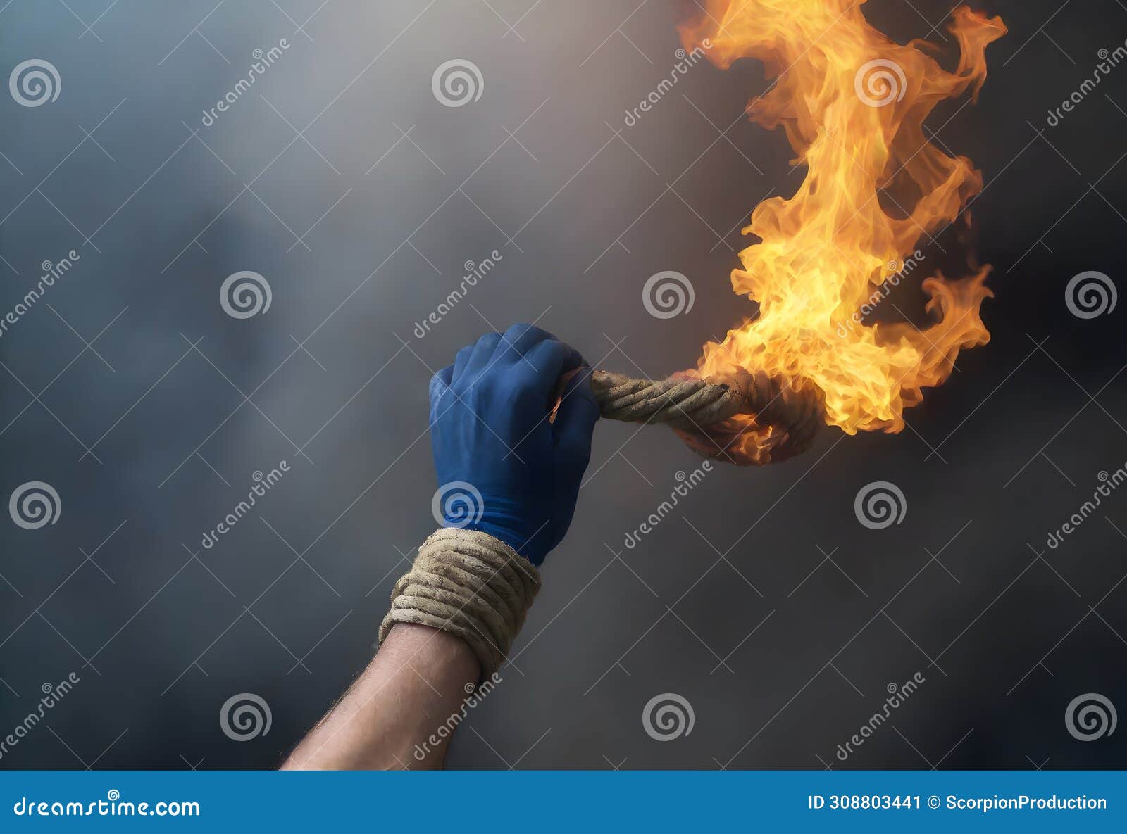 Serenity Amidst Flames: Bound Hands Surrender Stock Image - Image of ...