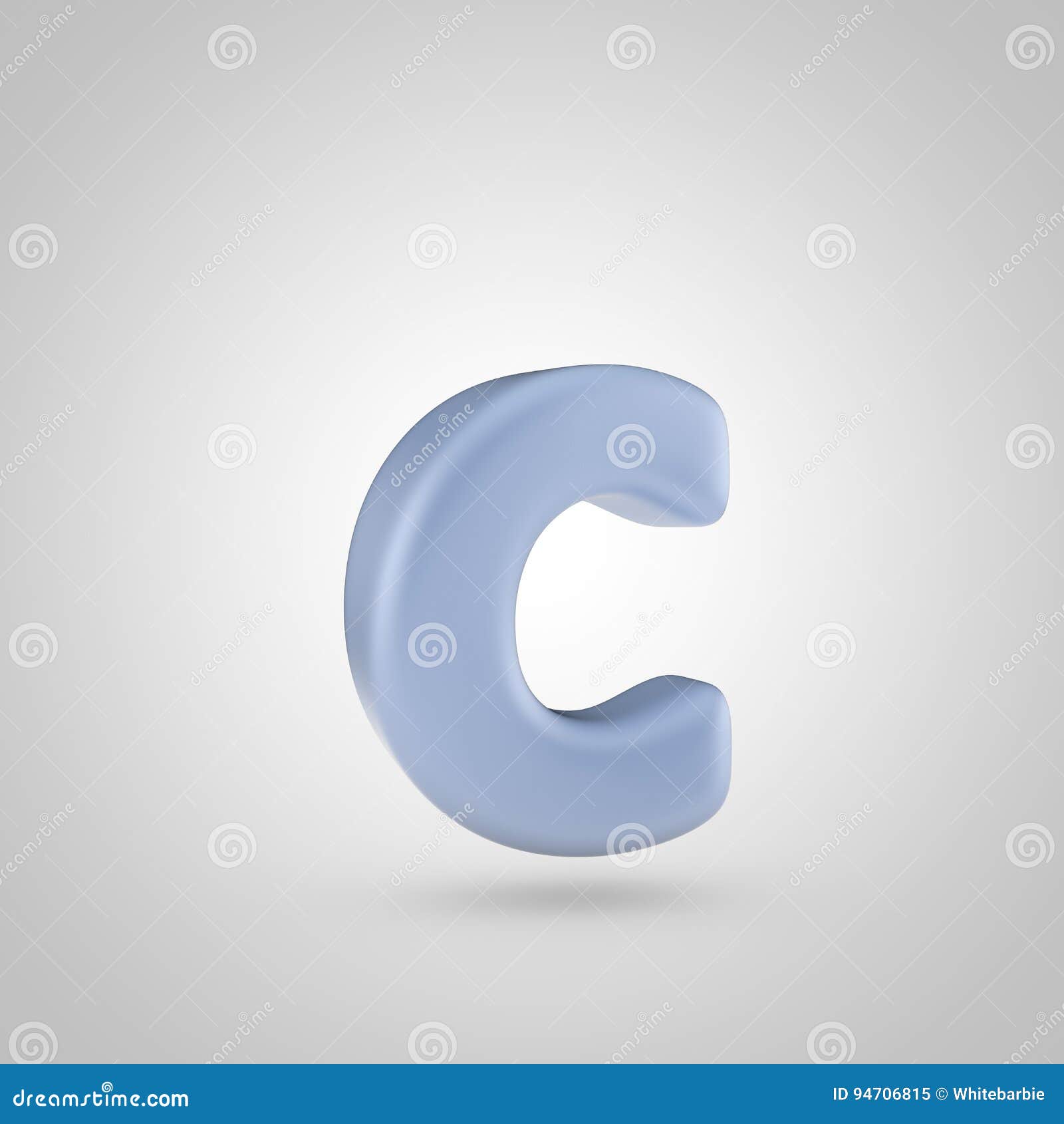 Serenity Color Letter C Lowercase on White Background Stock ...