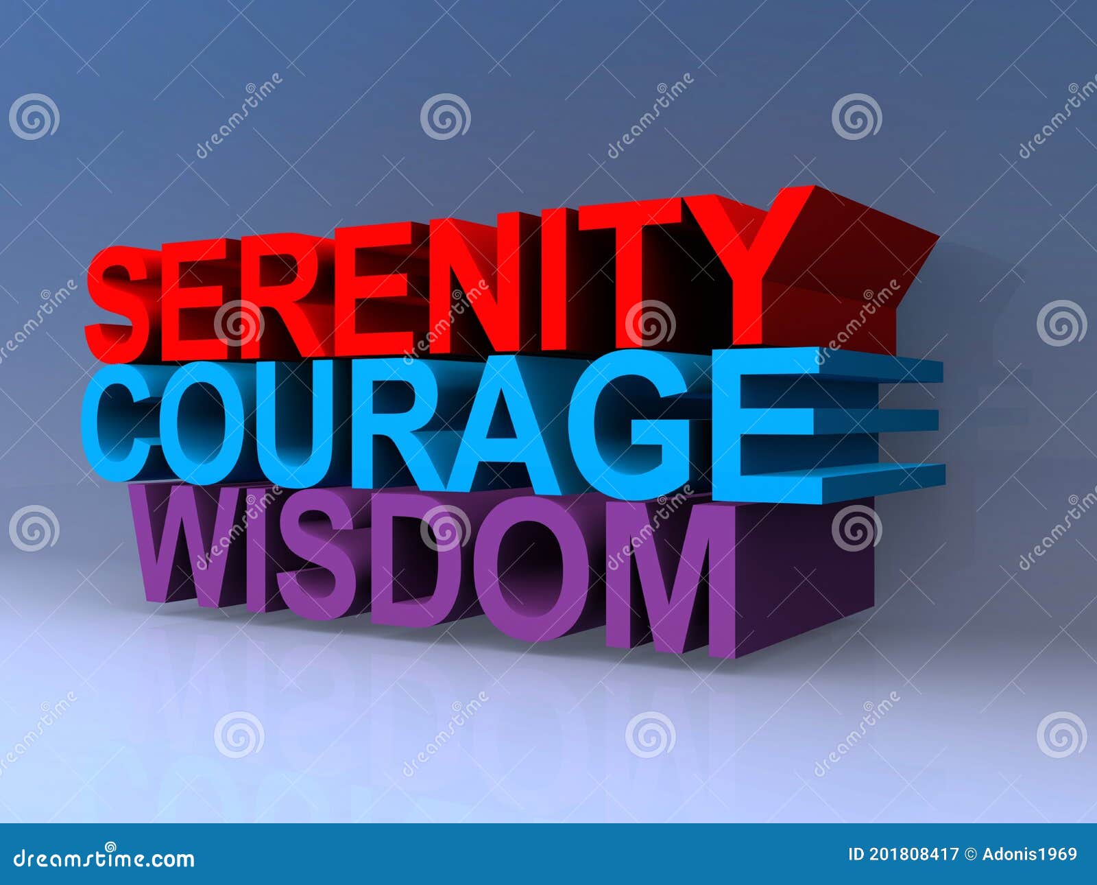 Serenity Courage Wisdom on Blue Stock Illustration - Illustration of ...