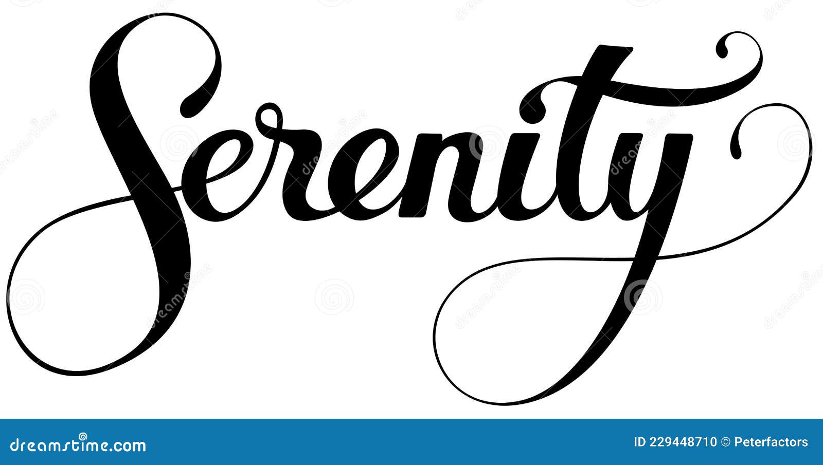 Serenity - Custom Calligraphy Text Stock Vector - Illustration of ...
