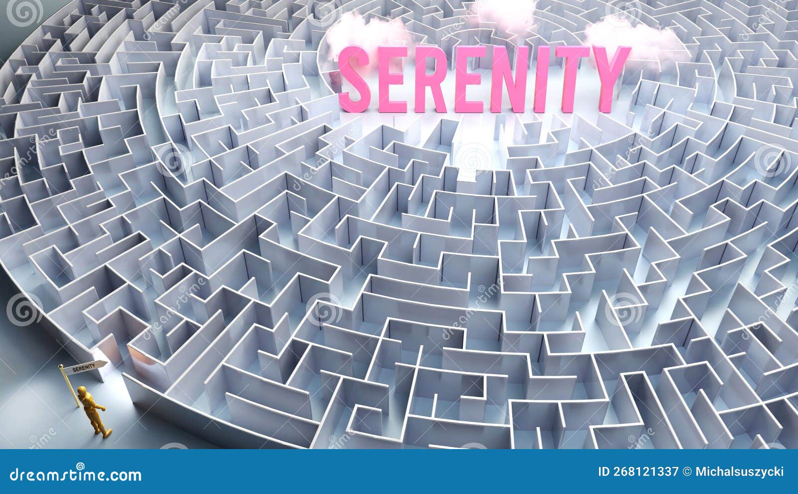 Serenity and a Difficult Path To Reach it Stock Illustration ...