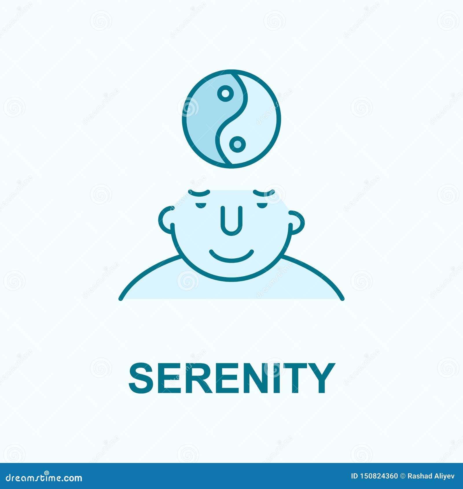 Serenity on Mind Field Outline Icon Stock Vector - Illustration of ...