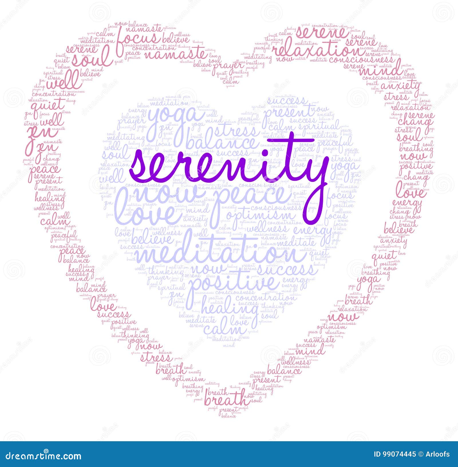 Serenity Word Cloud stock vector. Illustration of love - 99074445