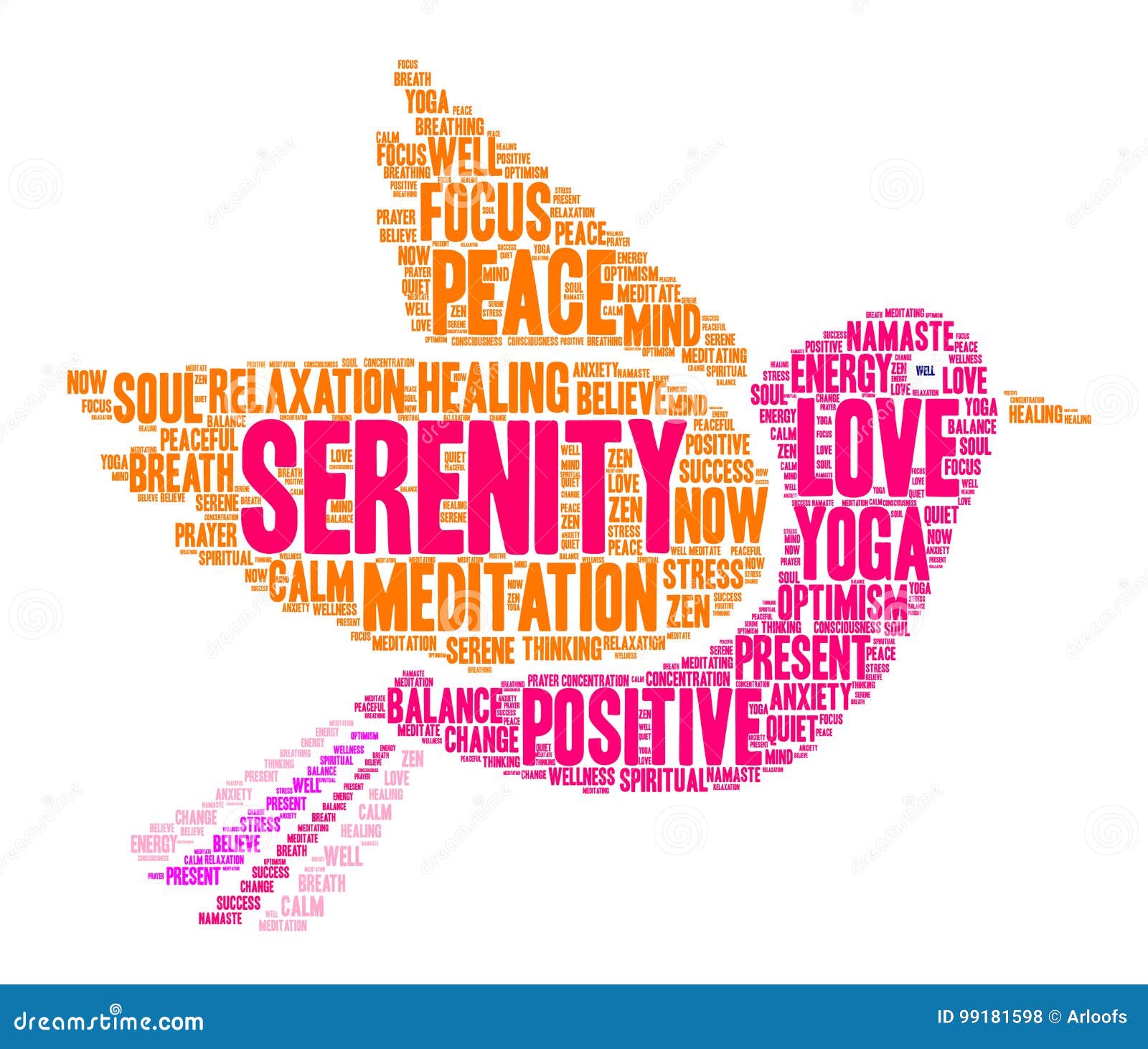 Serenity Word Cloud stock vector. Illustration of optimism - 99181598