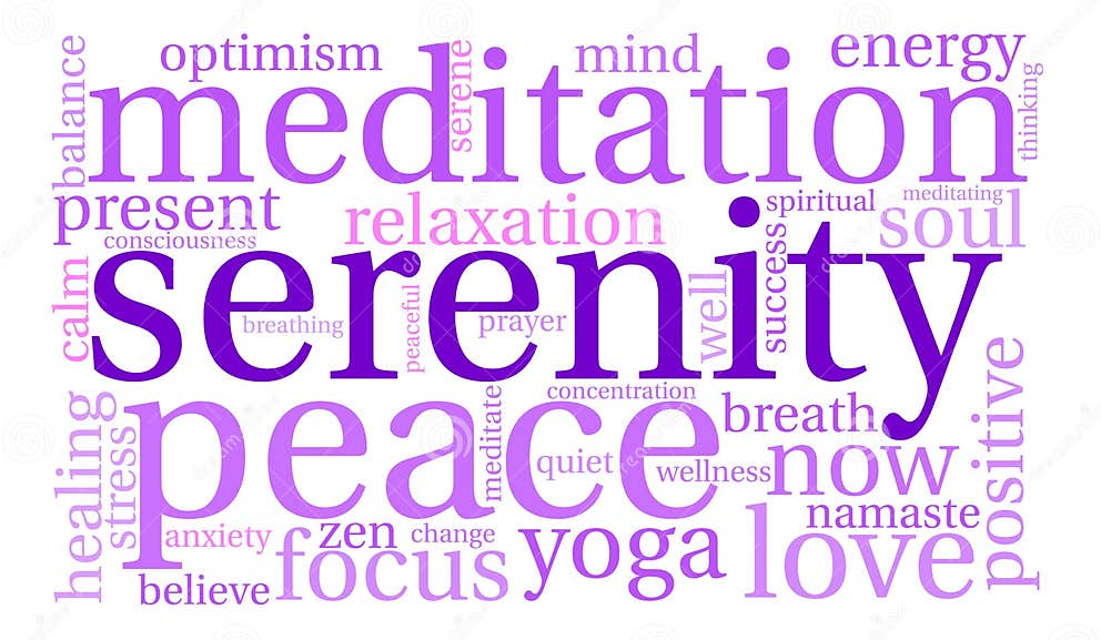 Serenity Word Cloud stock vector. Illustration of serenity - 98250629