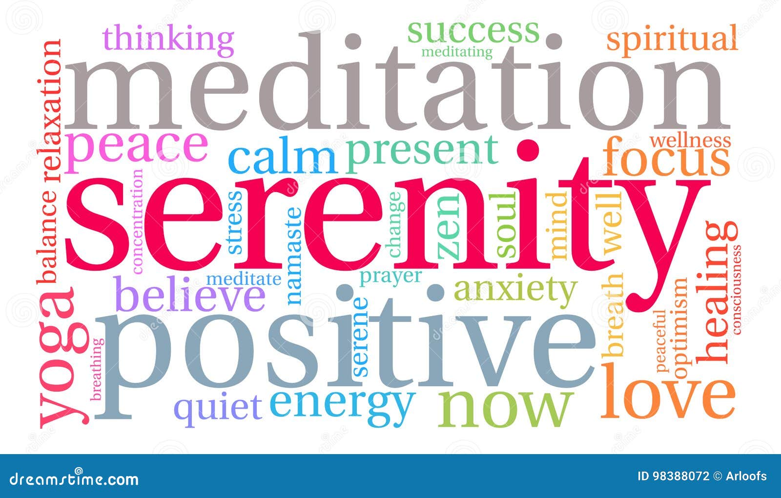 Serenity Word Cloud stock vector. Illustration of serene - 98388072