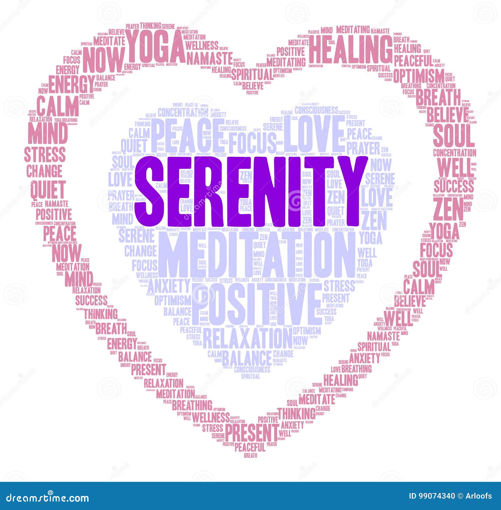 Serenity Word Cloud stock vector. Illustration of balance - 99074340