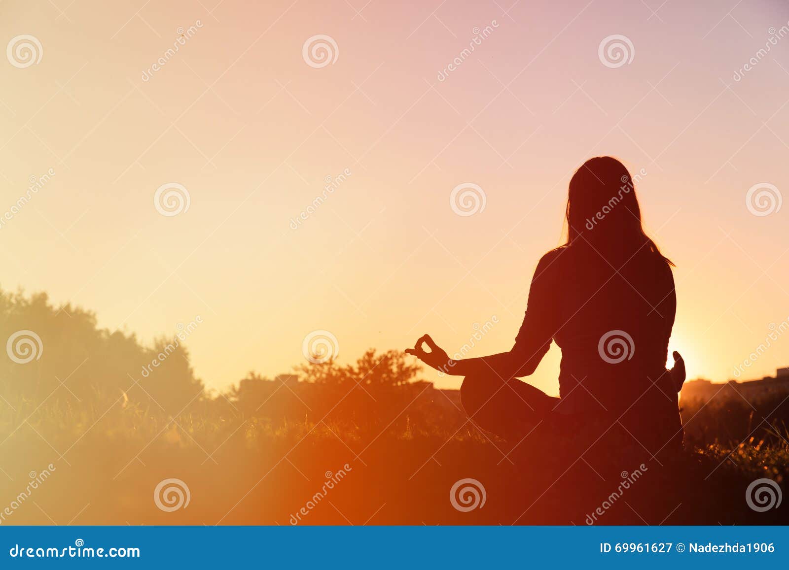 Serenity and Yoga Practice at Sunset Stock Image - Image of outdoor ...
