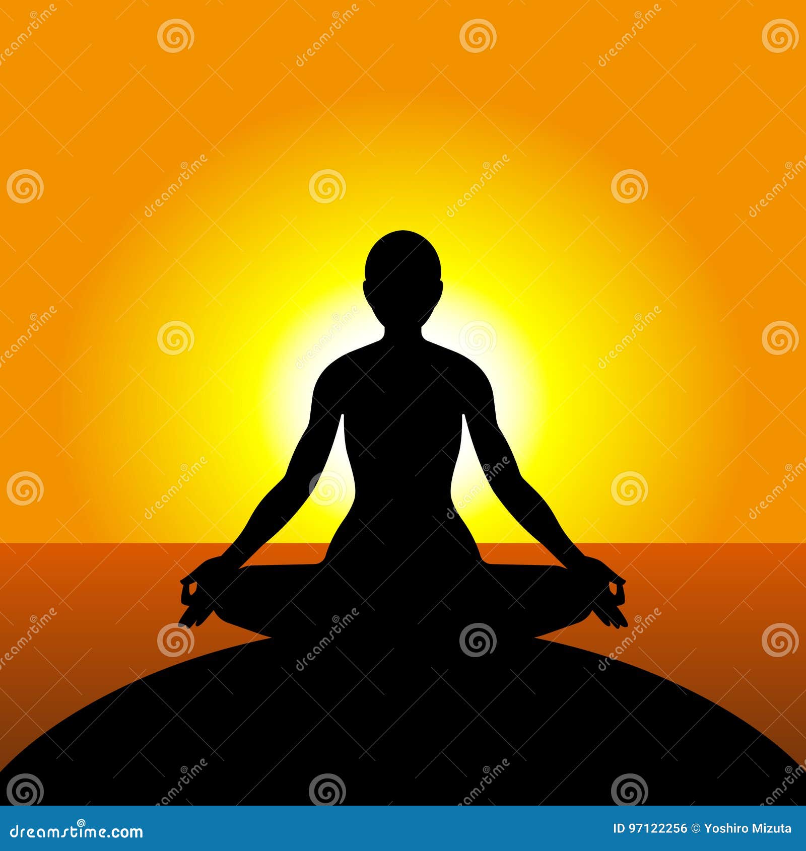 Serenity and Yoga Practicing, Meditation Stock Vector - Illustration of ...