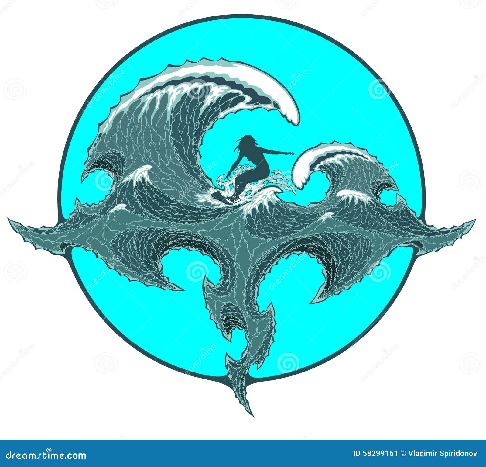 Serfing stock illustration. Illustration of travel, serfing - 58299161