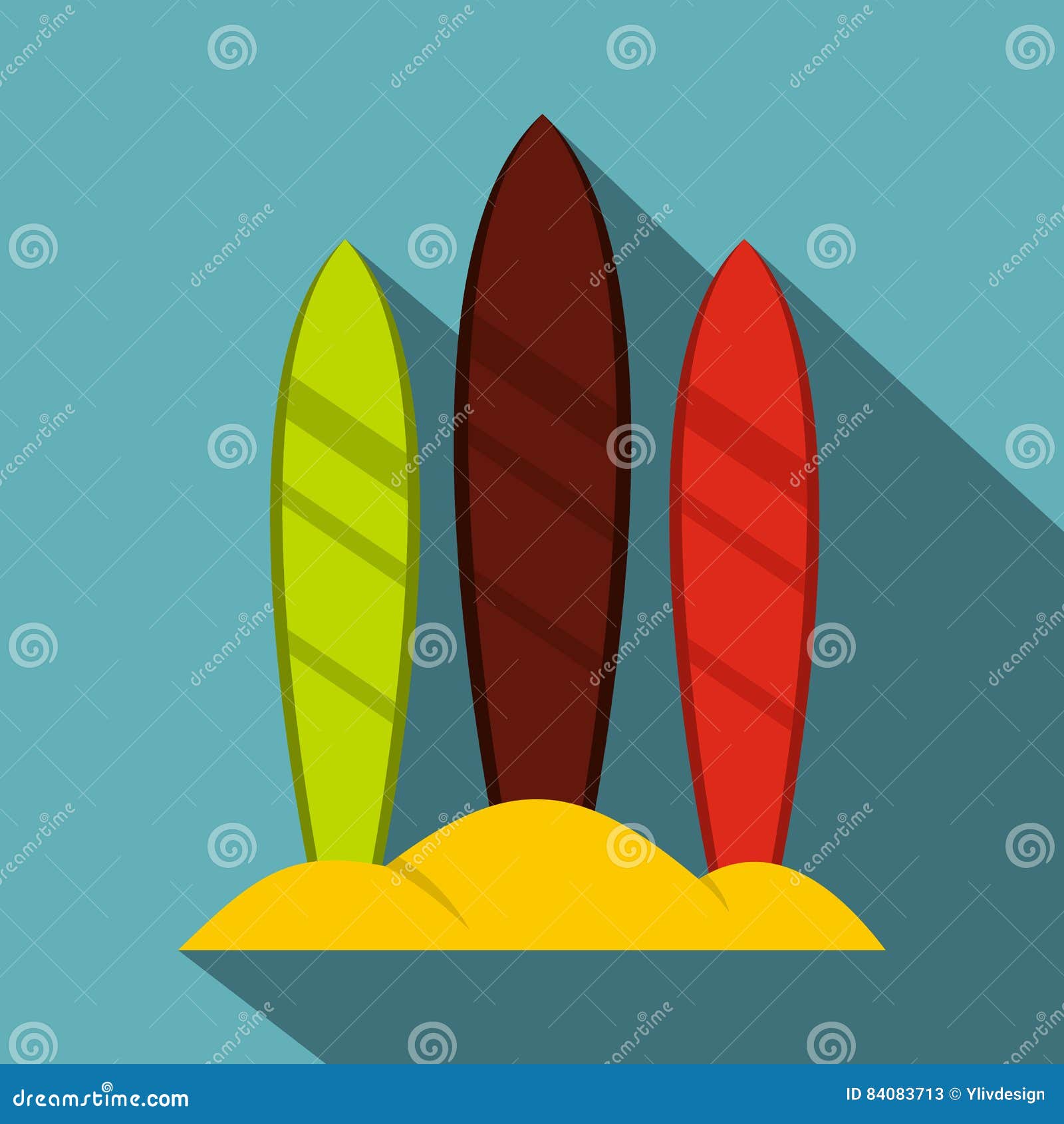 Serfing Board Icon, Flat Style Stock Vector - Illustration of camping ...