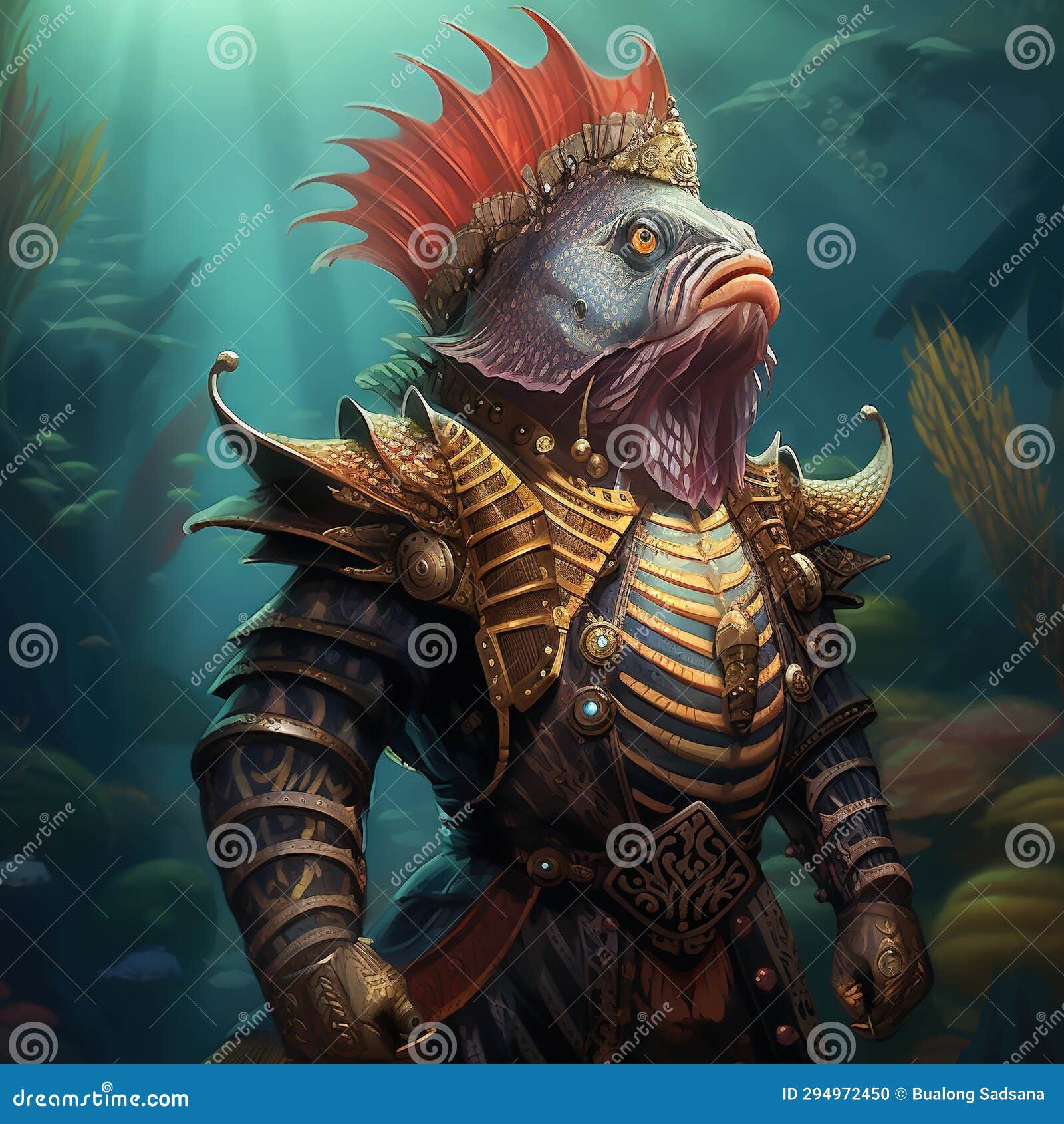 Sergeant Major Fish Abudefduf Saxatilis Made with Generative AI ...