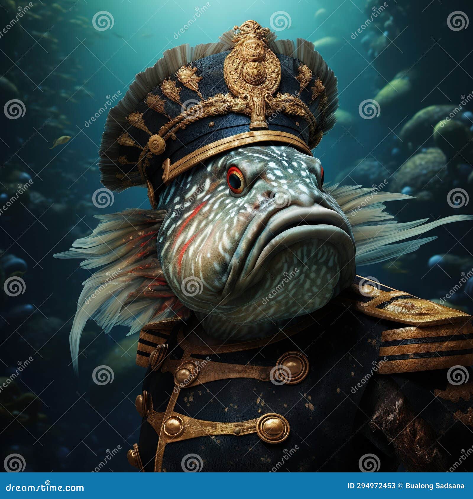 Sergeant Major Fish Abudefduf Saxatilis Made with Generative AI ...