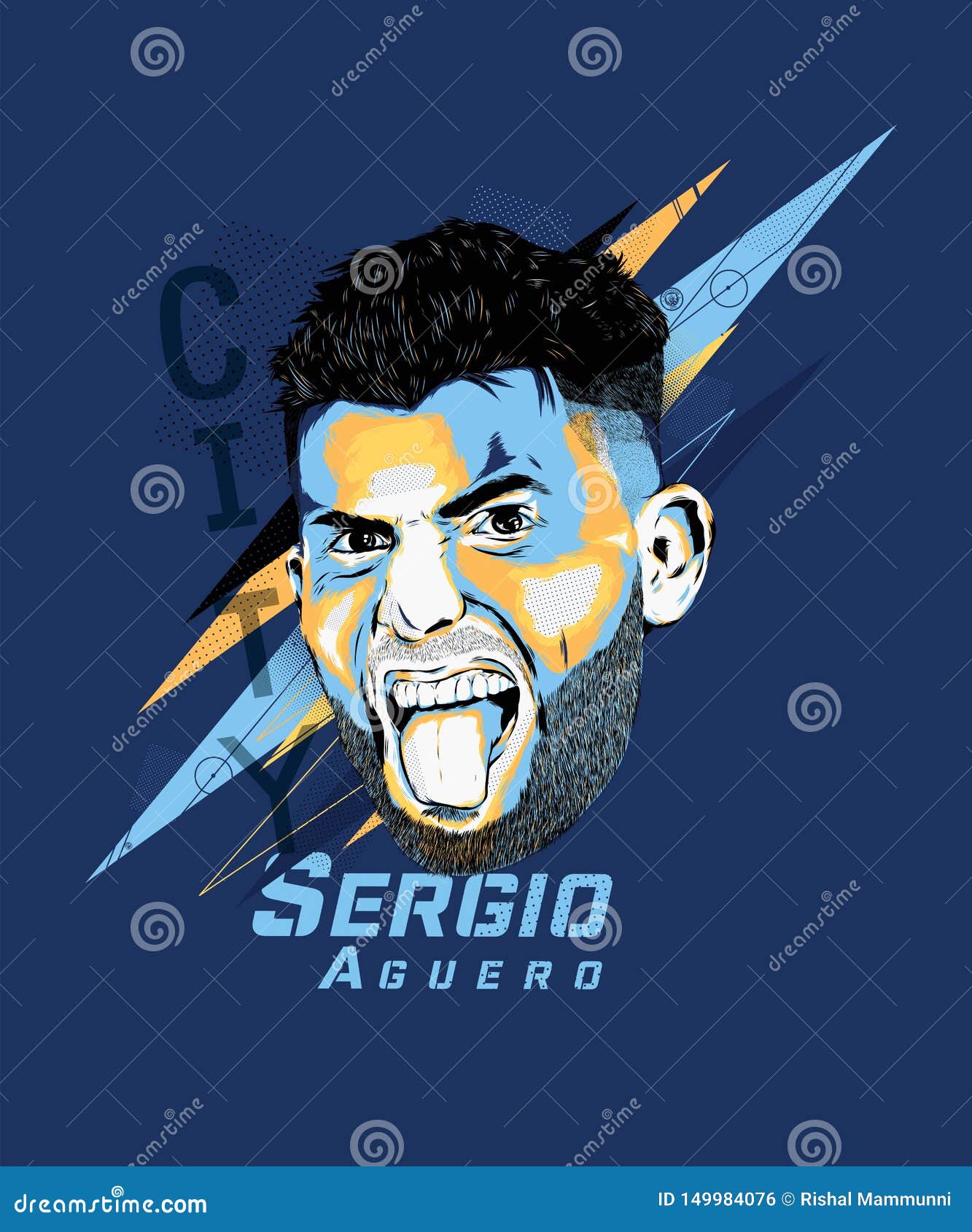 Digital Art Of Sergio Aguero - Argentine Footballer. Editorial Photo ...