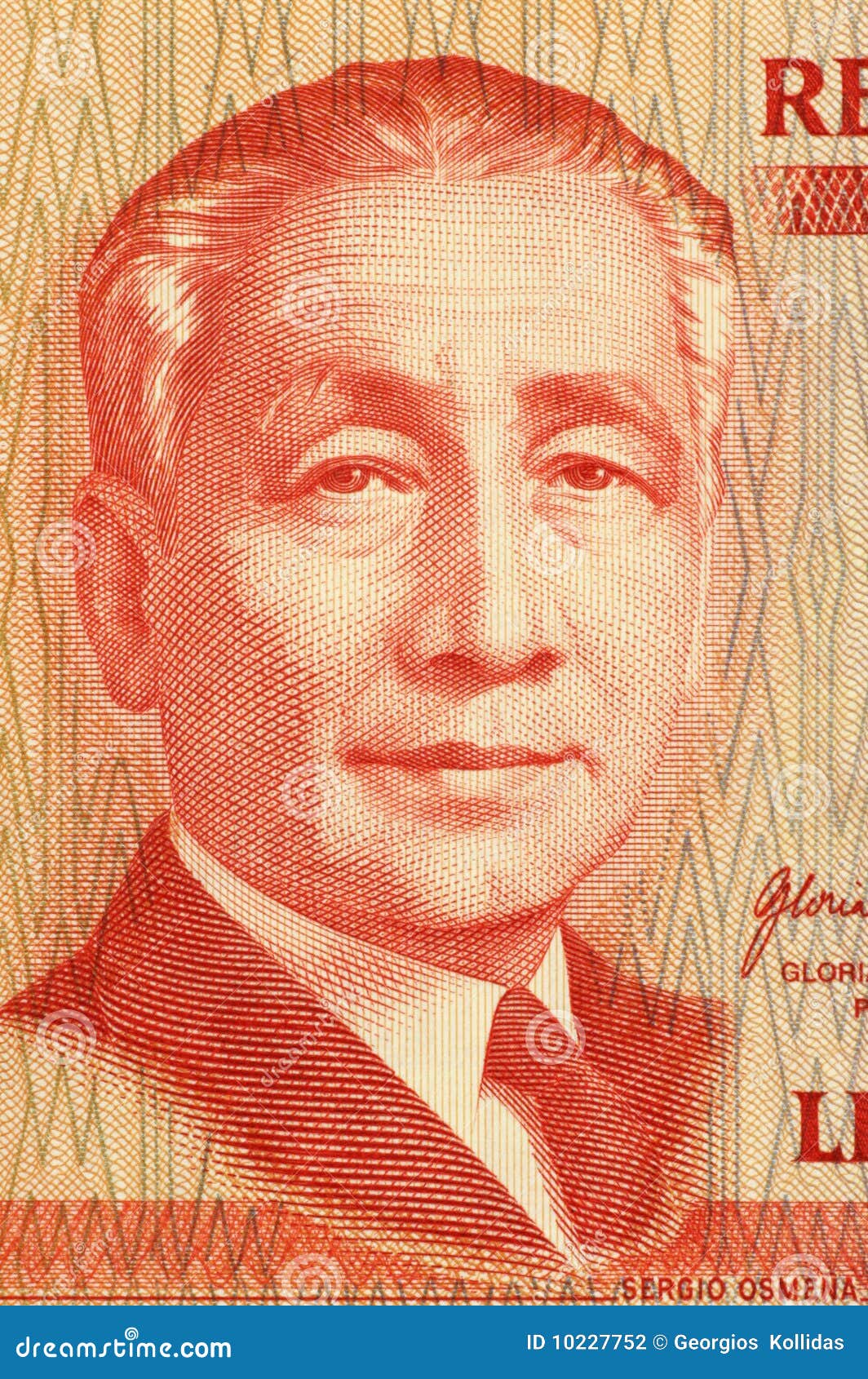 Sergio Osmena stock photo. Image of person, papermoney - 10227752