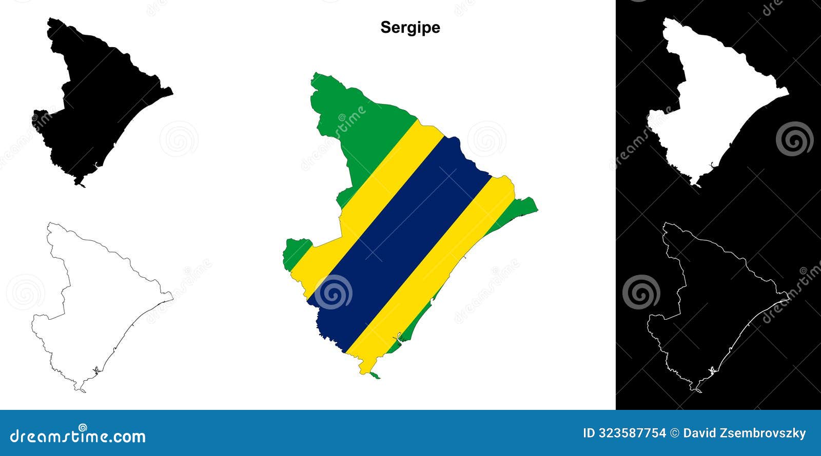 Sergipe outline map stock vector. Illustration of states - 323587754