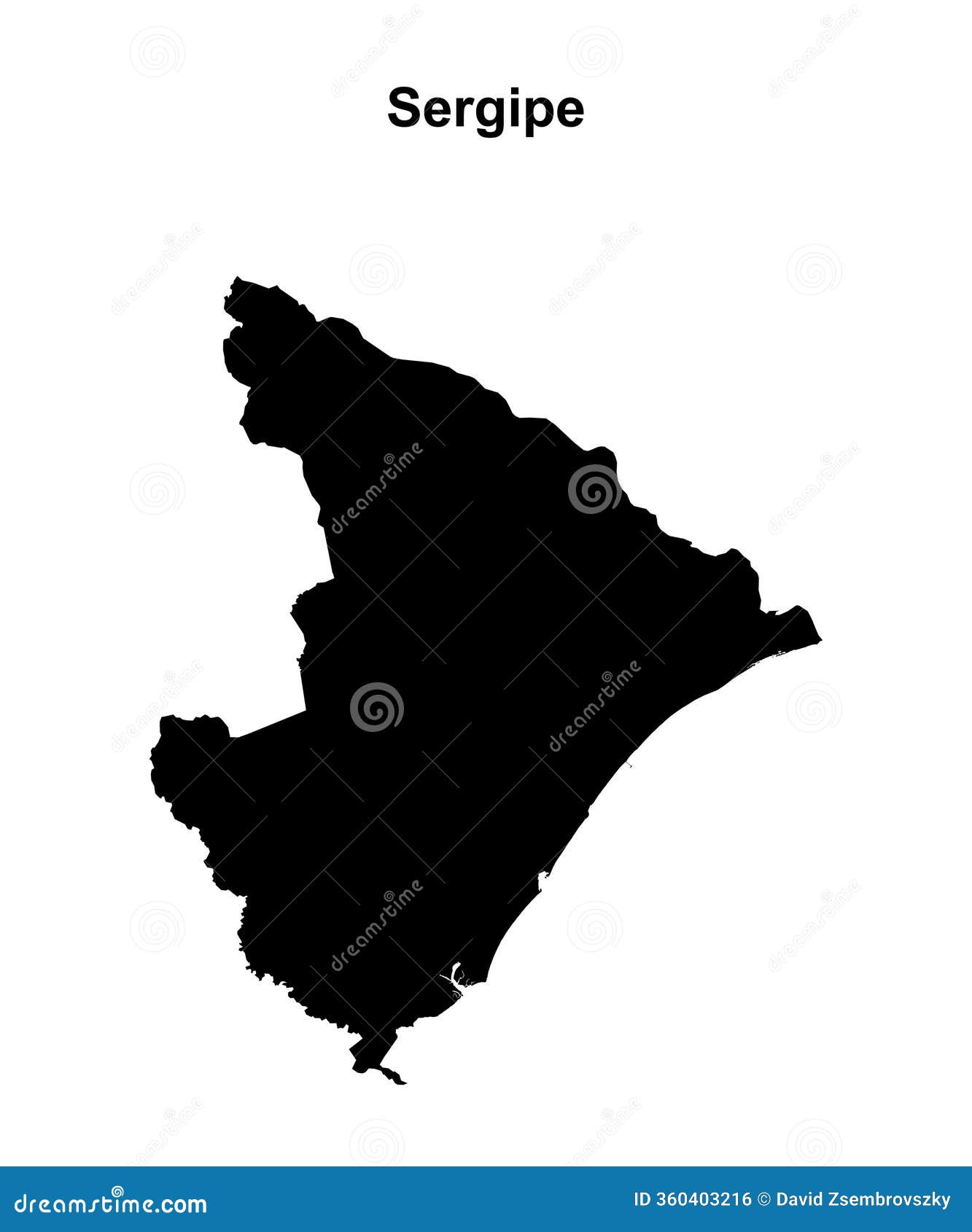 Sergipe outline map stock vector. Illustration of territory - 360403216
