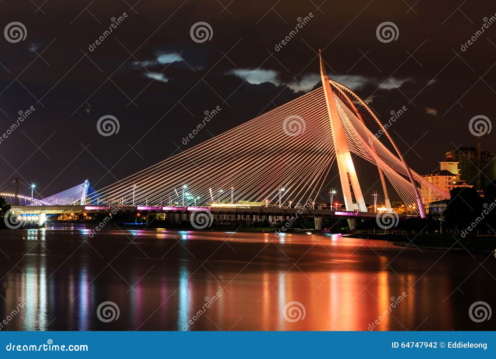 Seri Wawasan Bridge fotografia editorial. Imagem de paisagem - 64747942