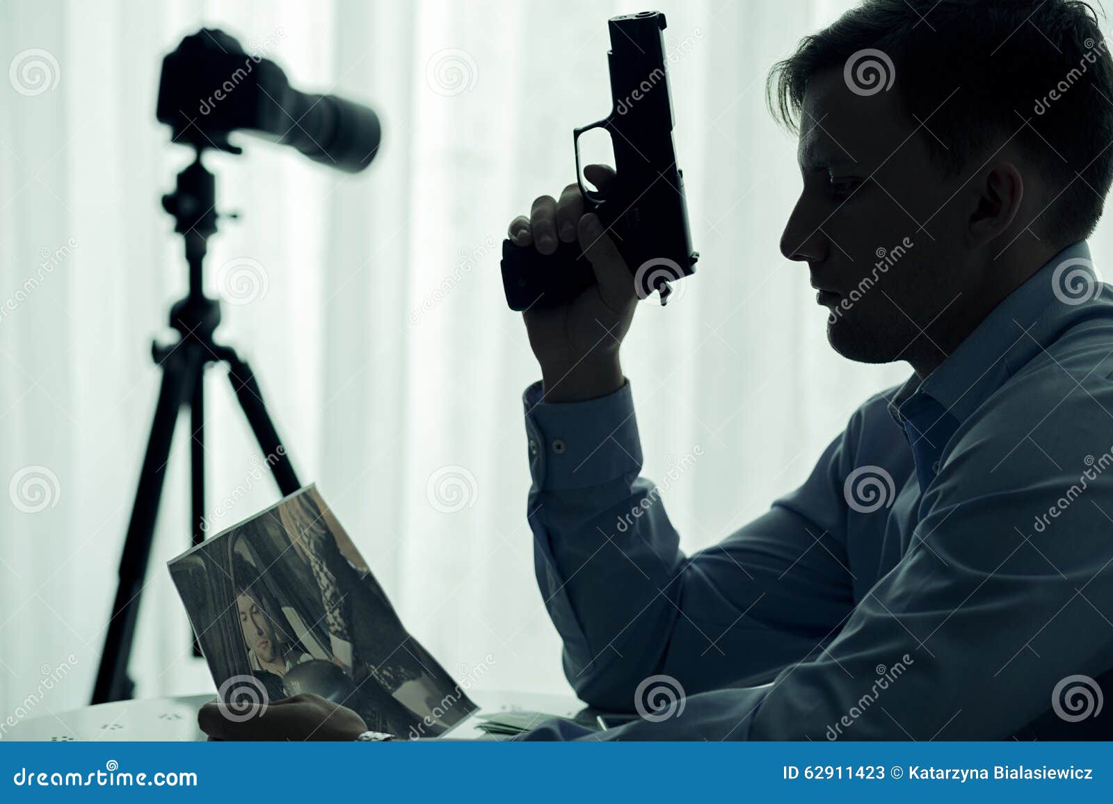 Serial killer with gun stock image. Image of profession - 62911423