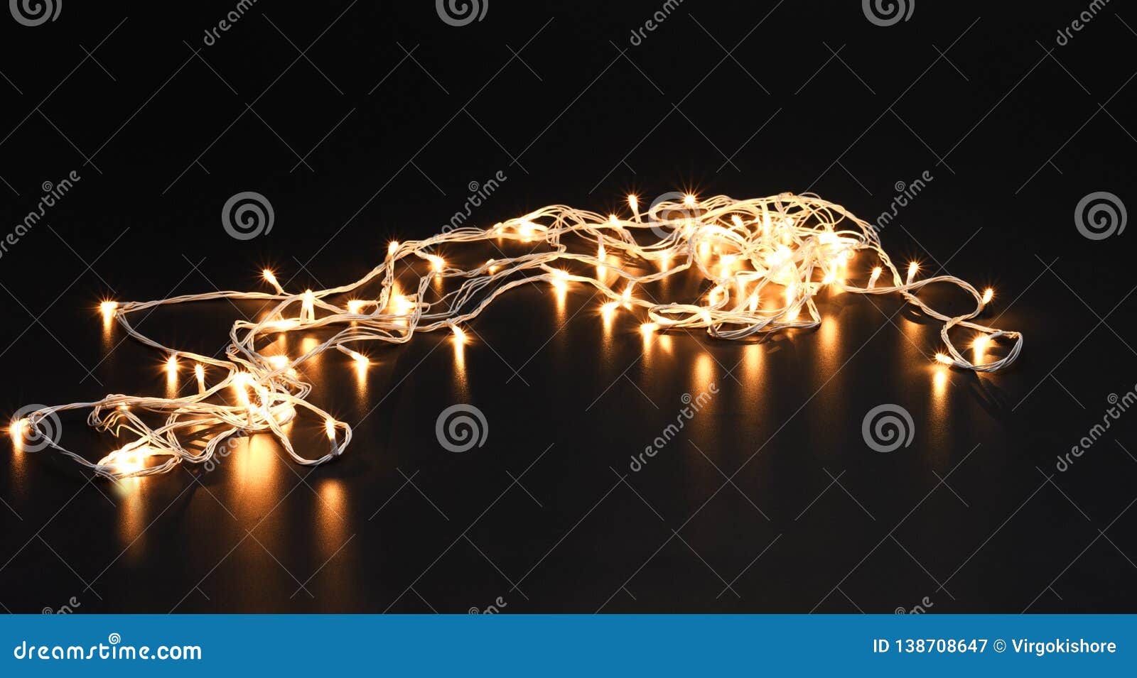 Serial Lights Glowing in Dark Background Stock Image - Image of cold ...