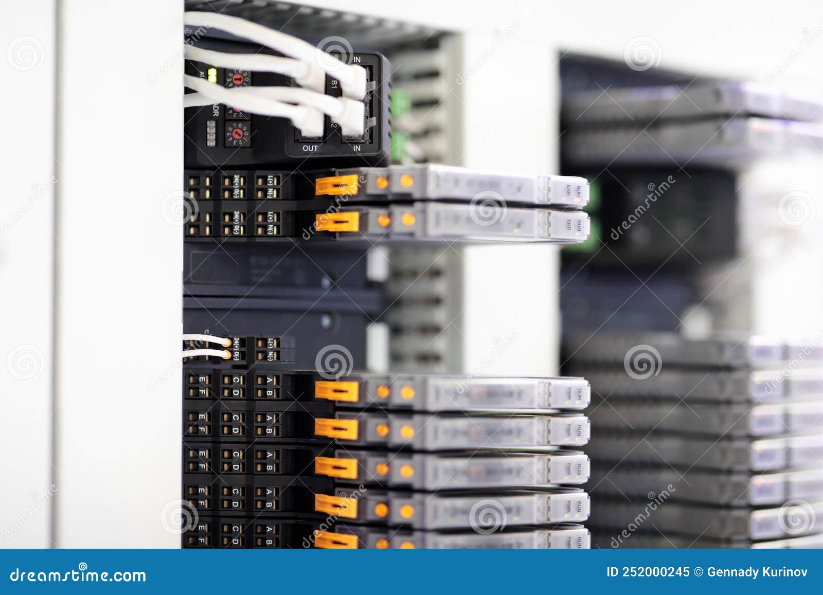 Serial Modules and Adapters Mounted in Chassis Stock Image - Image of ...