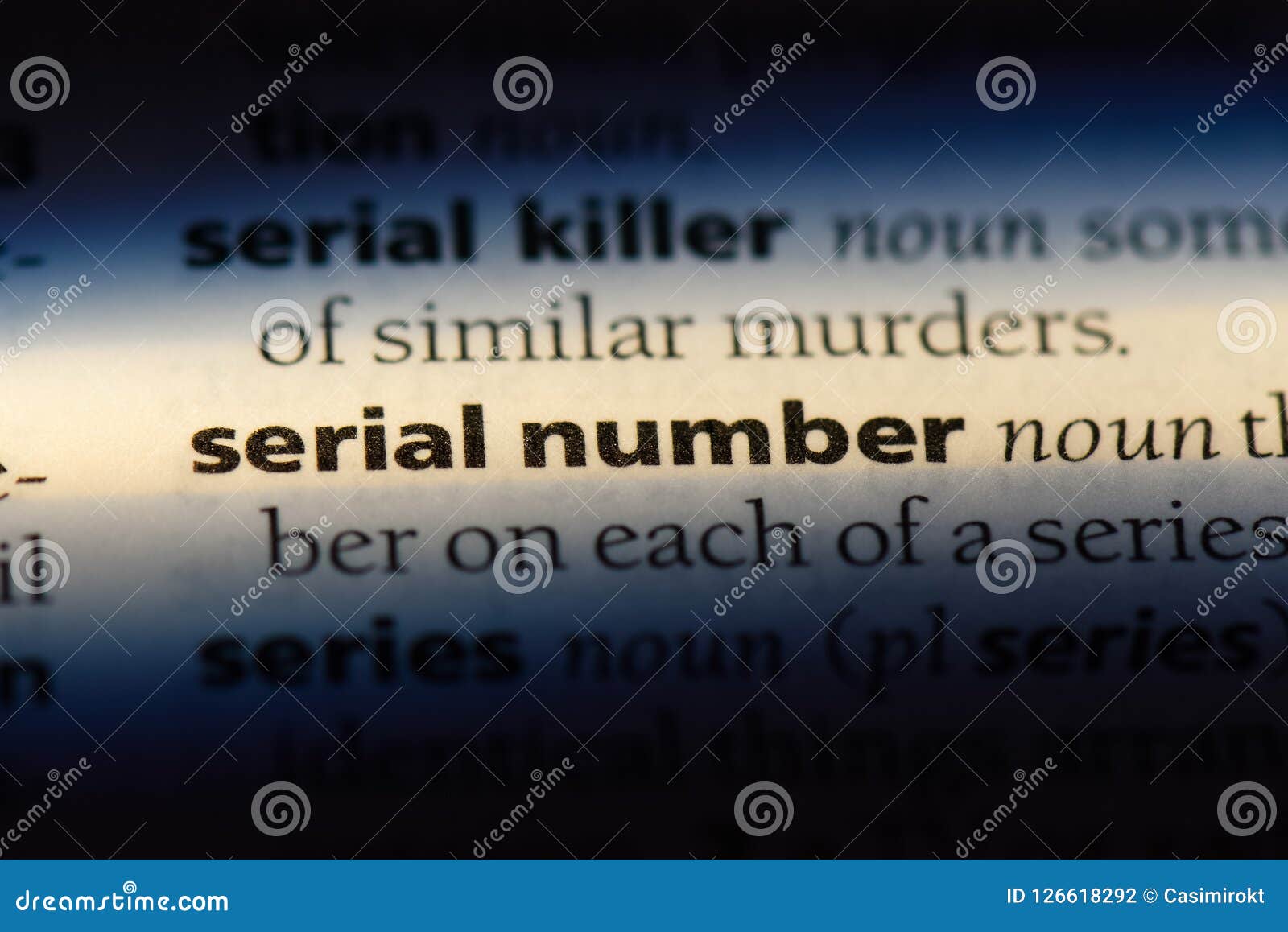 Serial number stock photo. Image of book, idea, text - 126618292