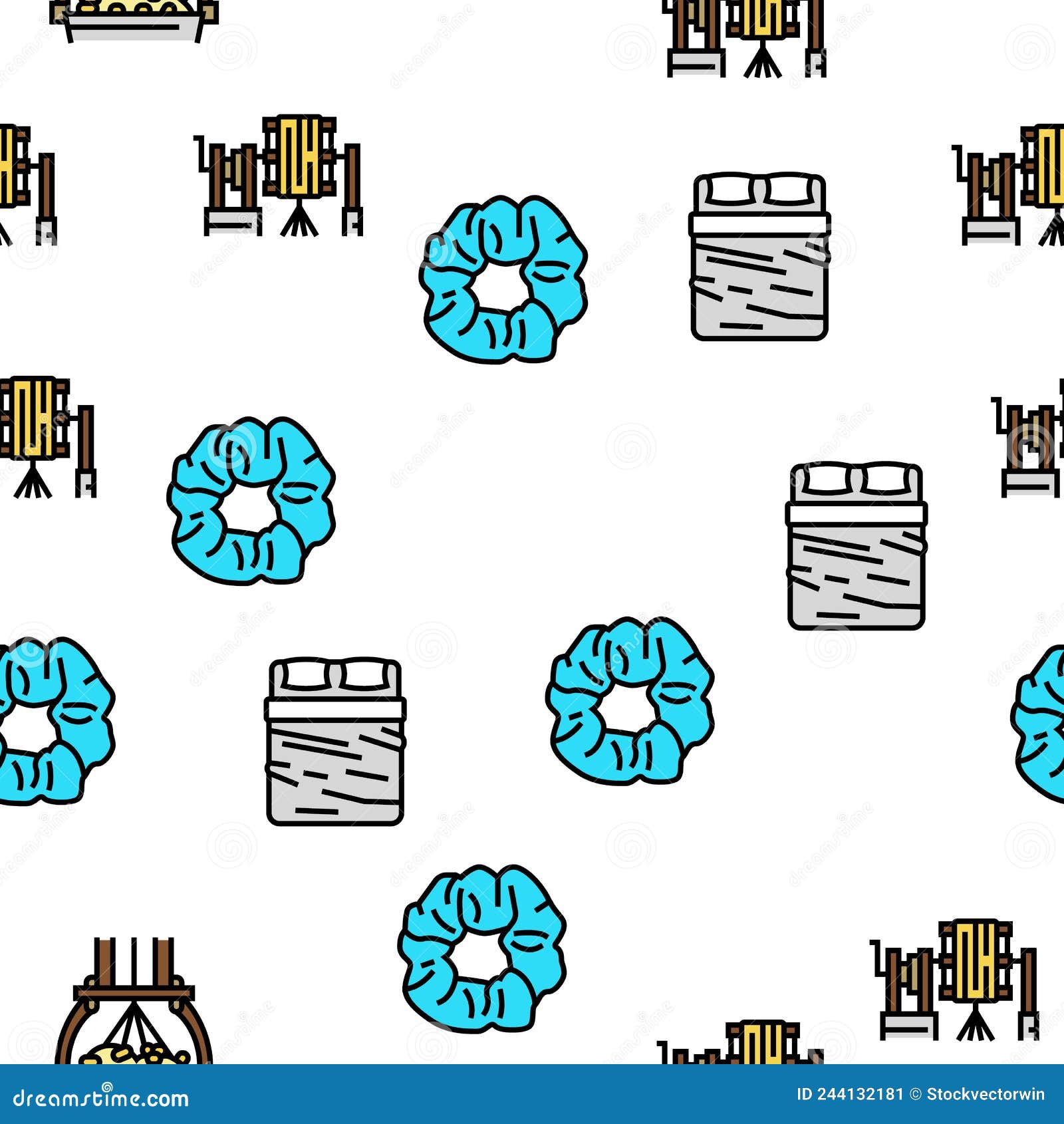 Sericulture Production Business Vector Seamless Pattern Stock Vector ...